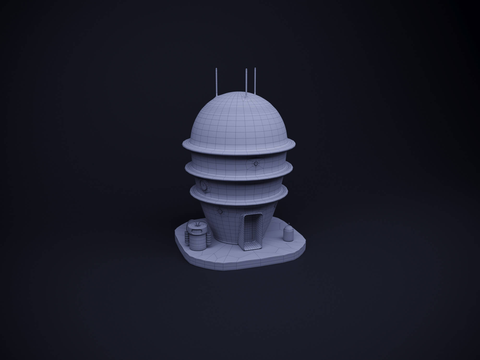 Cute Cartoon Sci-Fi Futuristic Private House 3D Model by malibusan