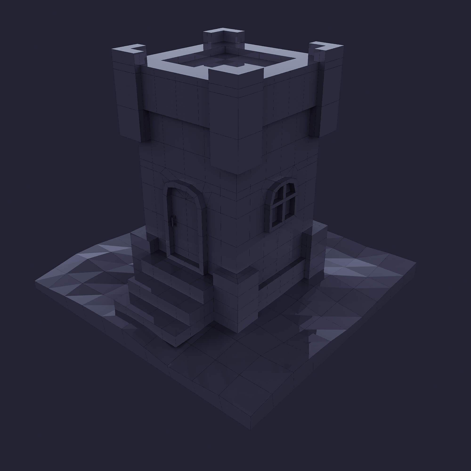 Dark Low Poly Fantasy Set Model by malibusan