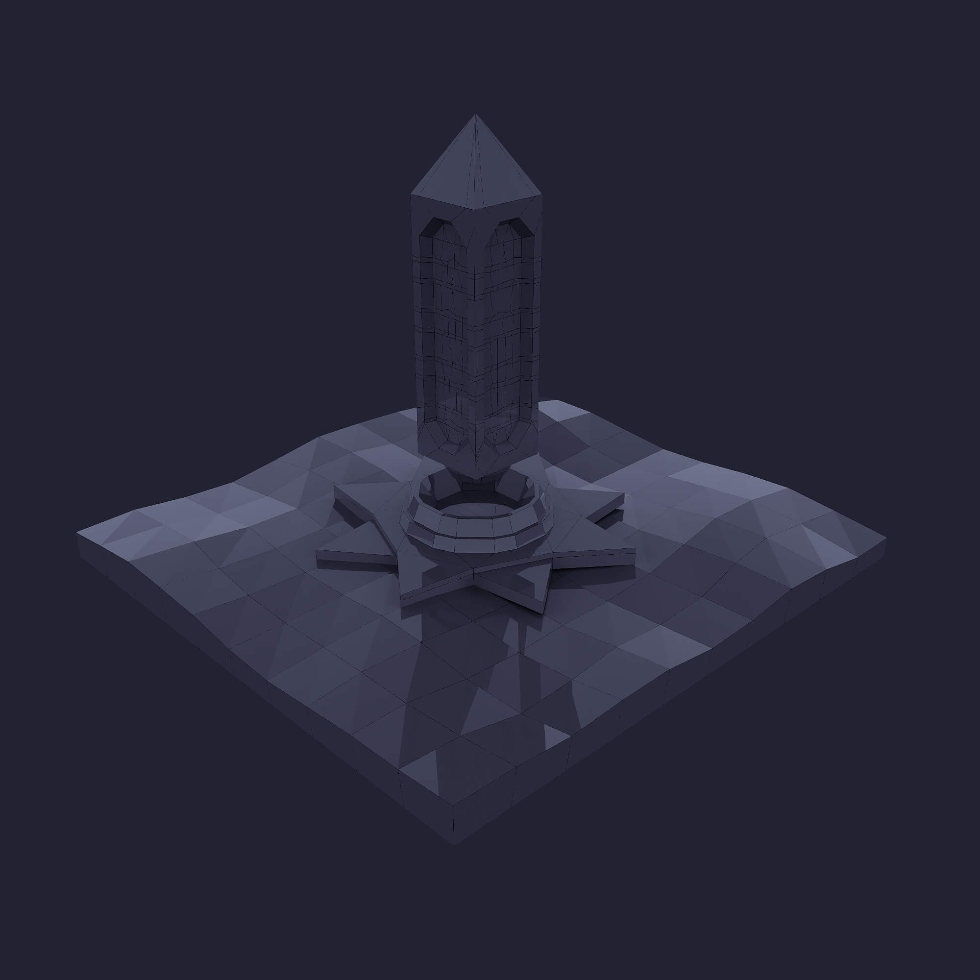 Dark Low Poly Fantasy Set Model by malibusan
