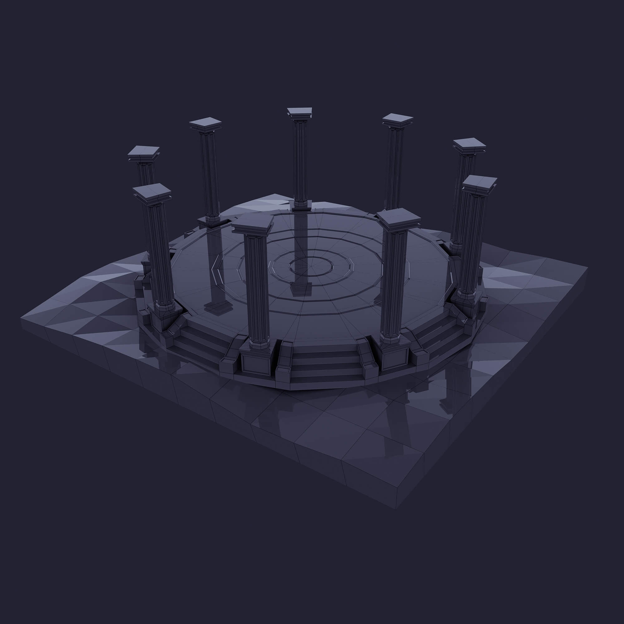 Dark Low Poly Fantasy Set Model by malibusan
