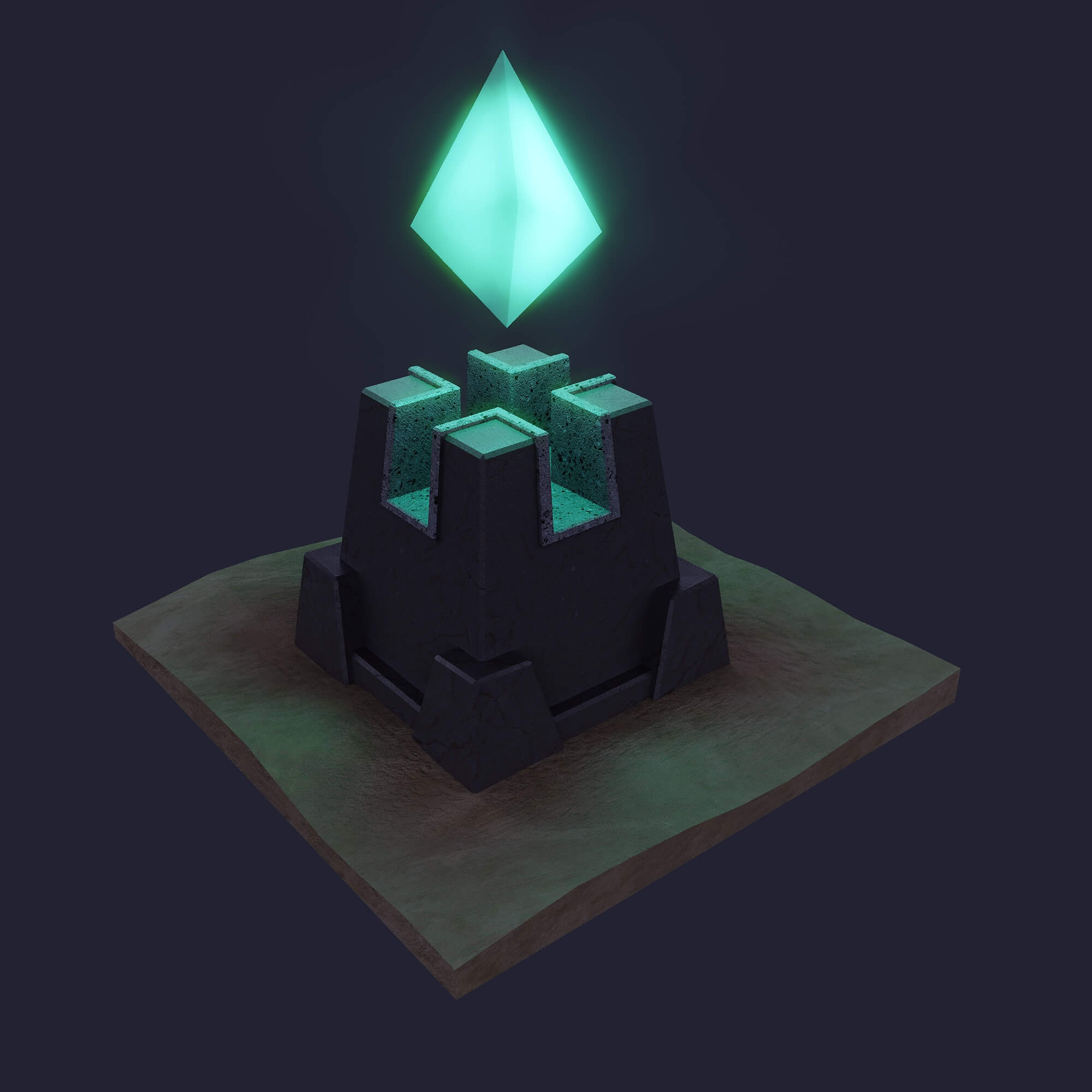 Dark Low Poly Fantasy Set Model by malibusan