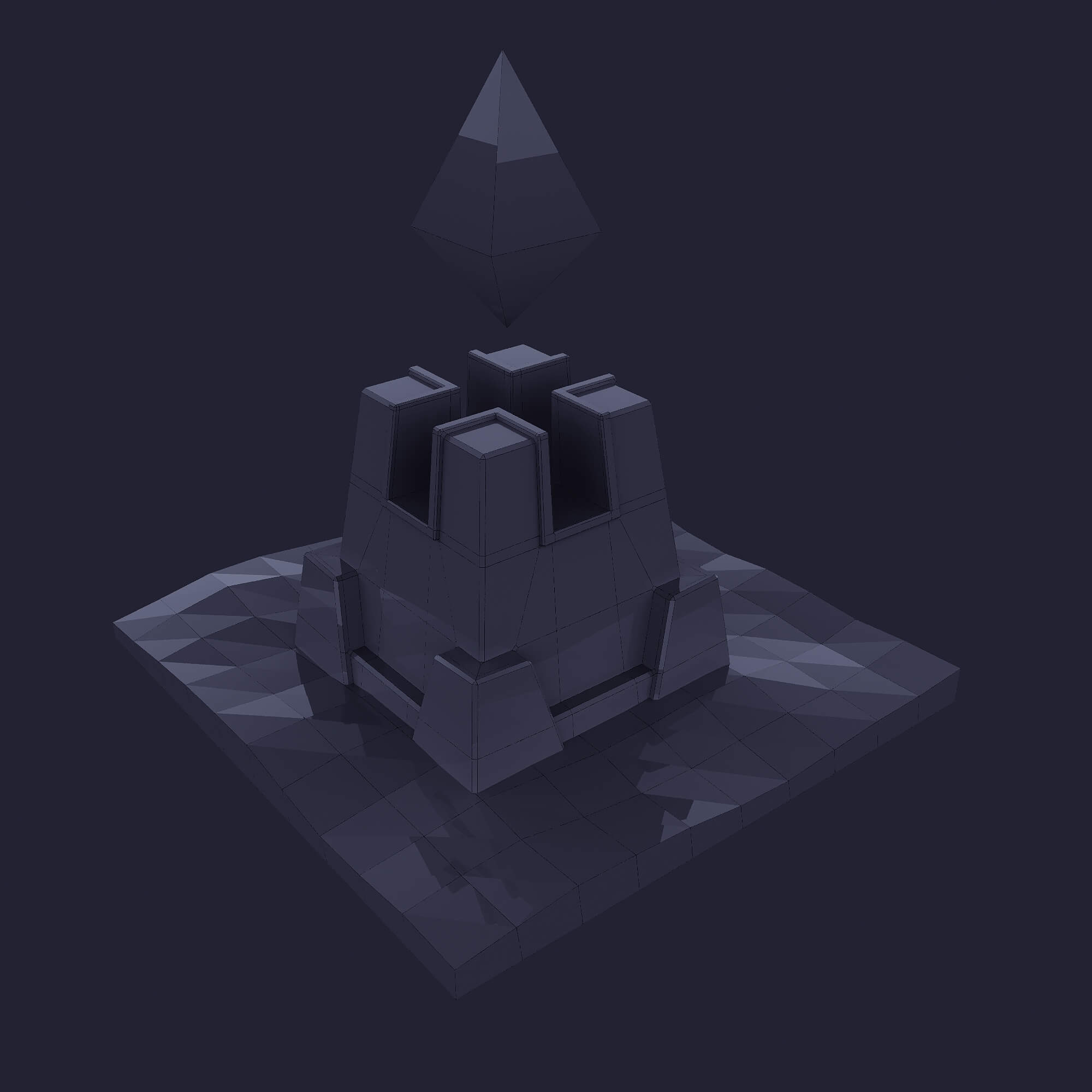 Dark Low Poly Fantasy Set Model by malibusan