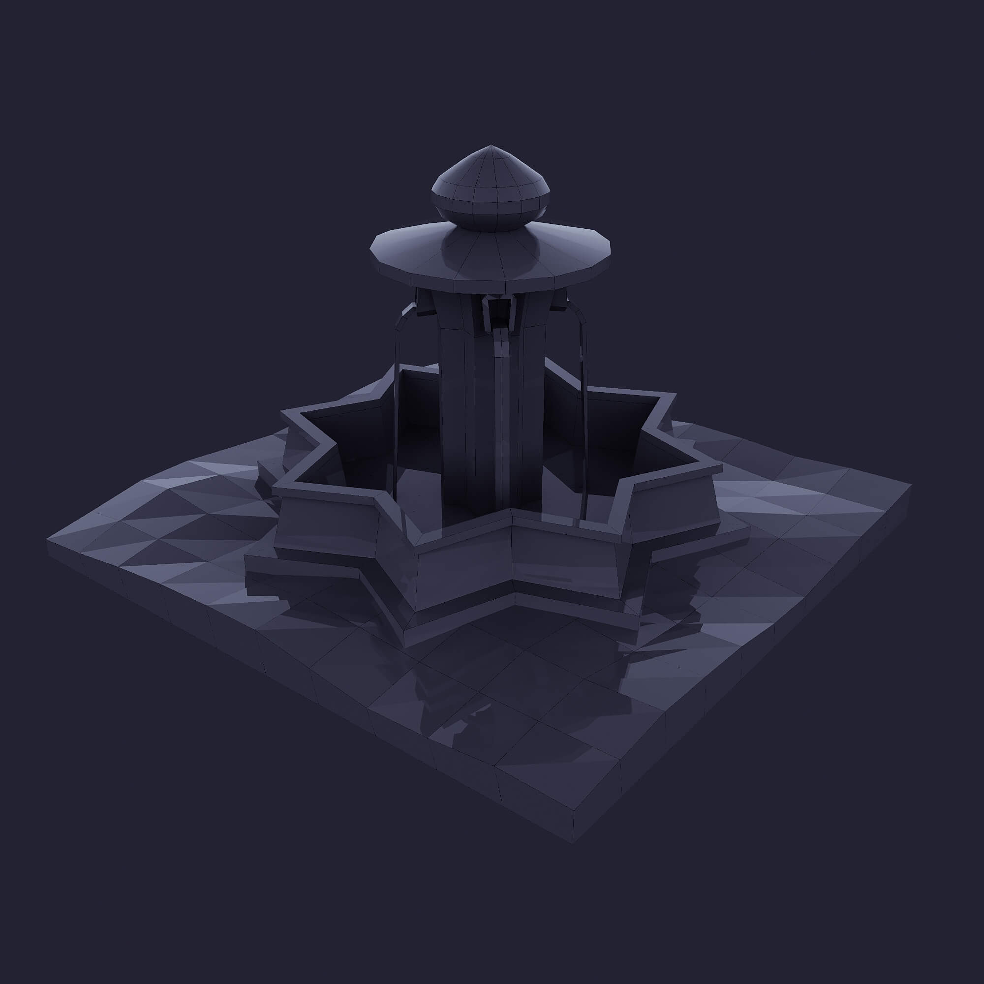Dark Low Poly Fantasy Set Model by malibusan