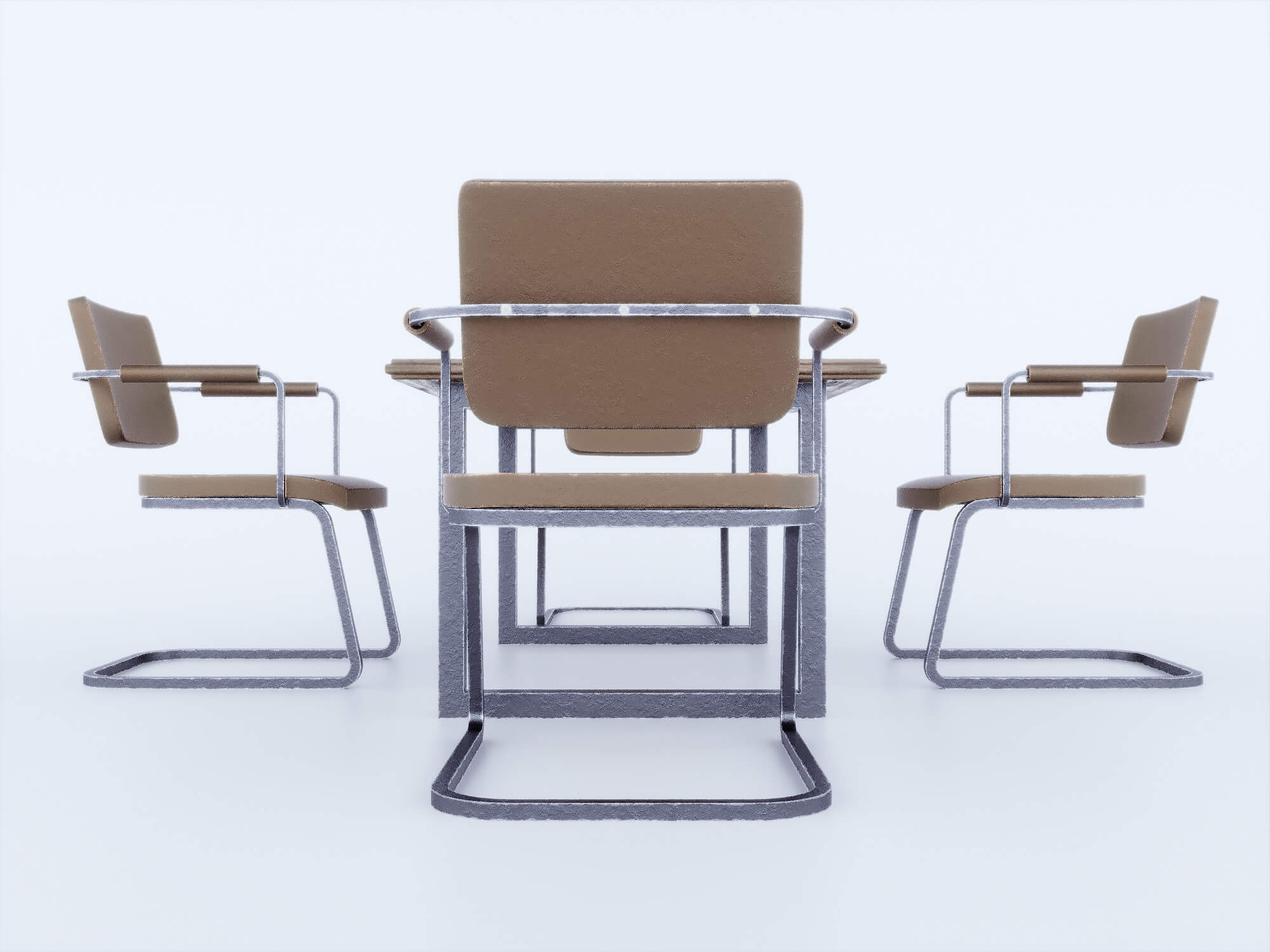 Furniture Office Table With Map - 3D Model by malibusan