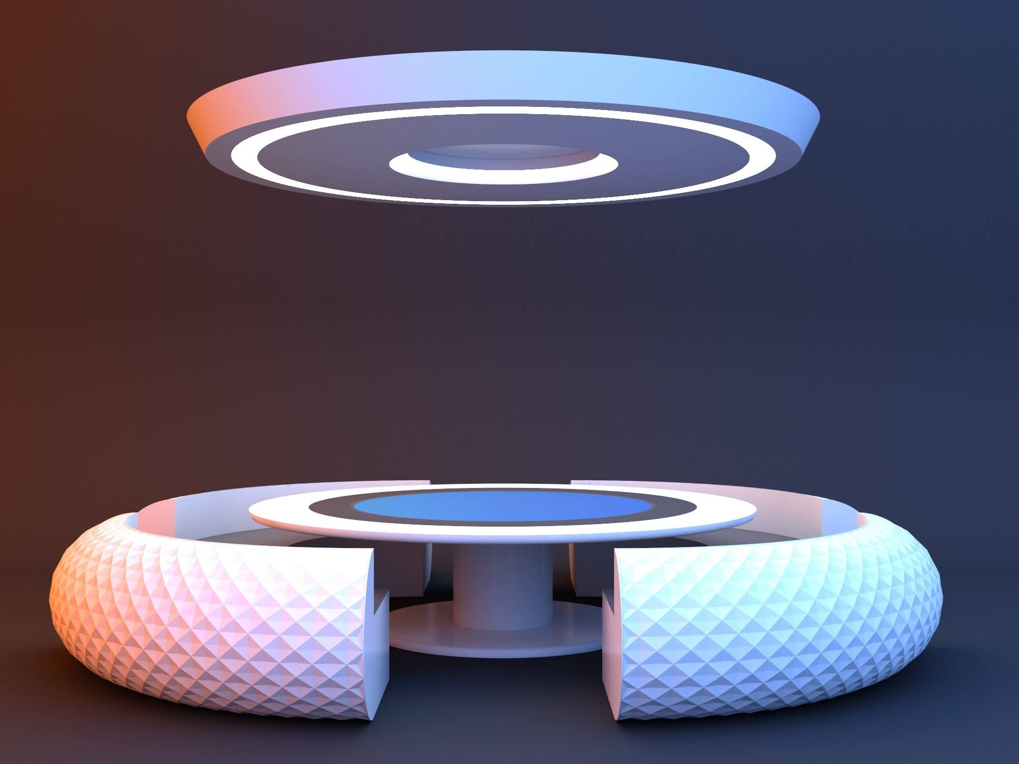Futuristic Cyber Conference Table - 3D Model by malibusan
