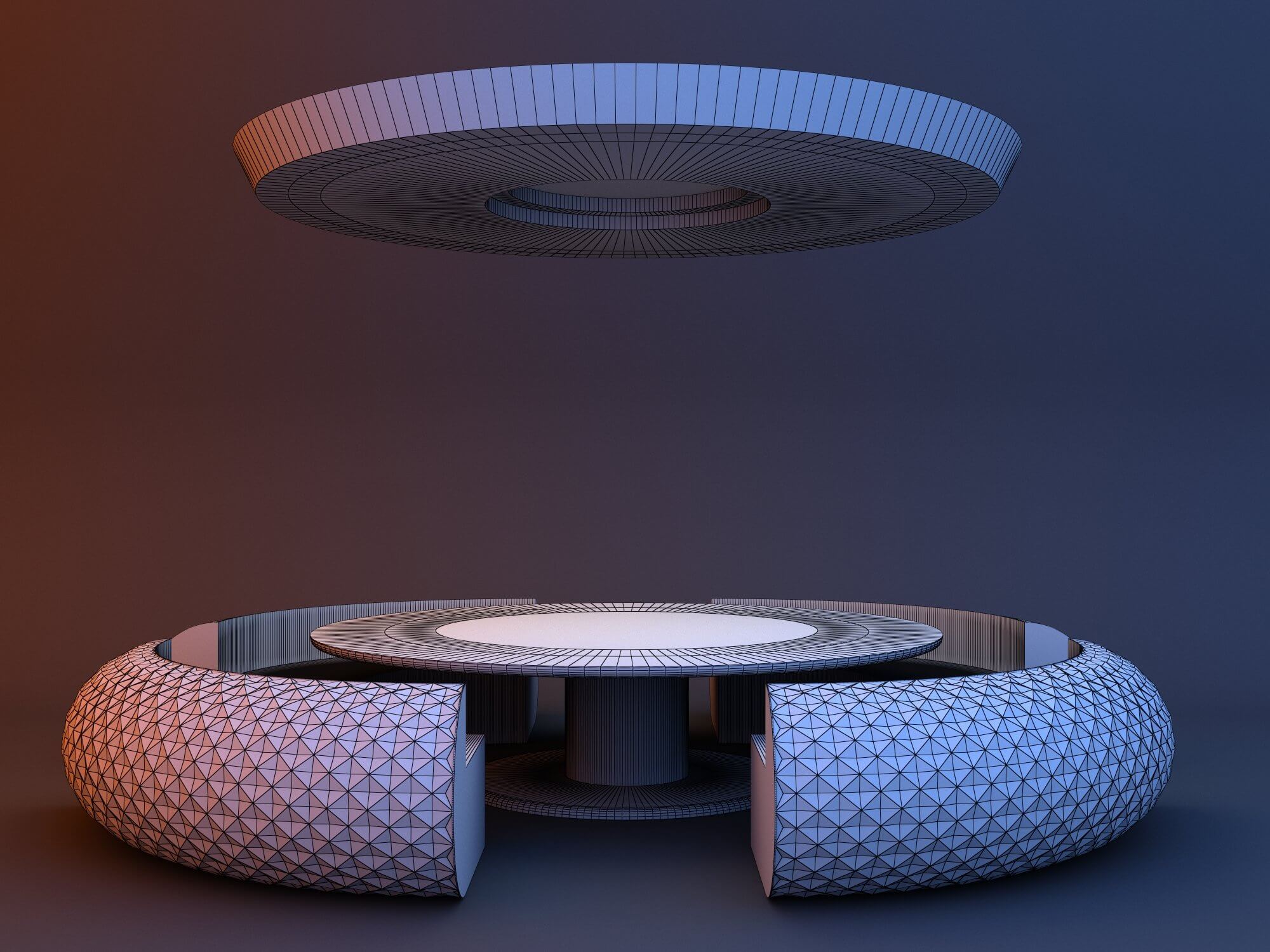Futuristic Cyber Conference Table - 3D Model by malibusan