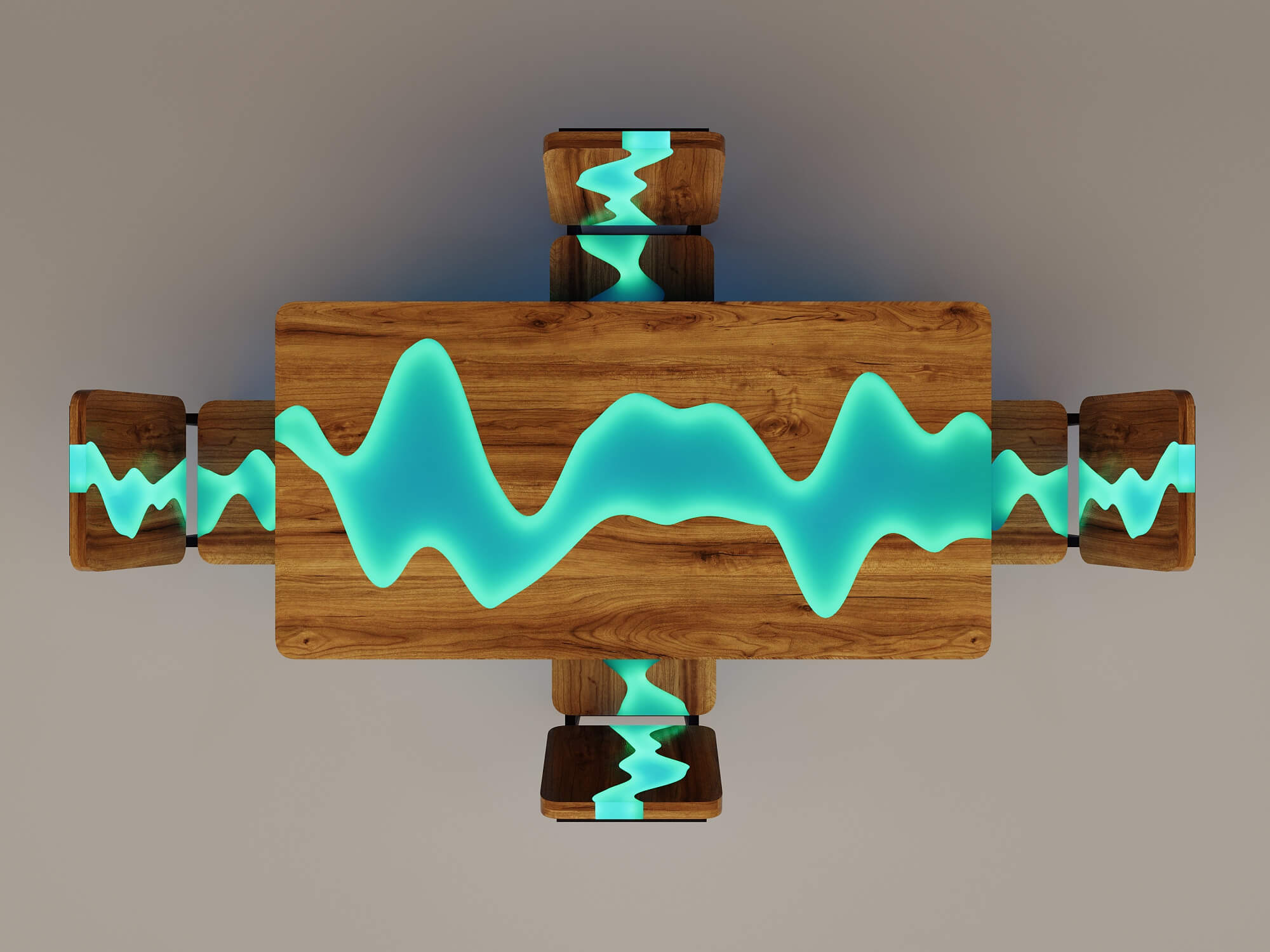 Futuristic Sci-Fi Office Slab Furniture Table Chair 3D Model by malibusan