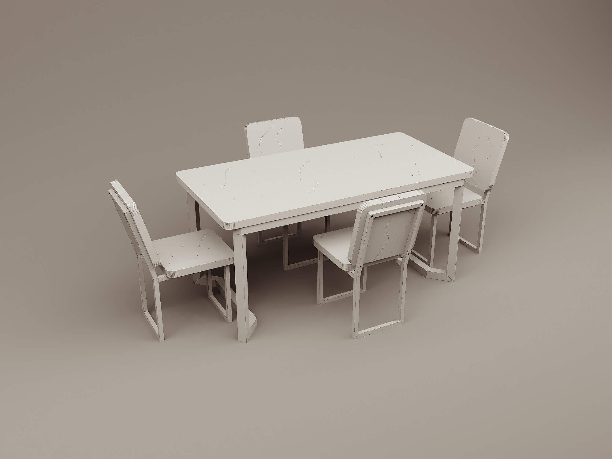Futuristic Sci-Fi Office Slab Furniture Table Chair 3D Model by malibusan