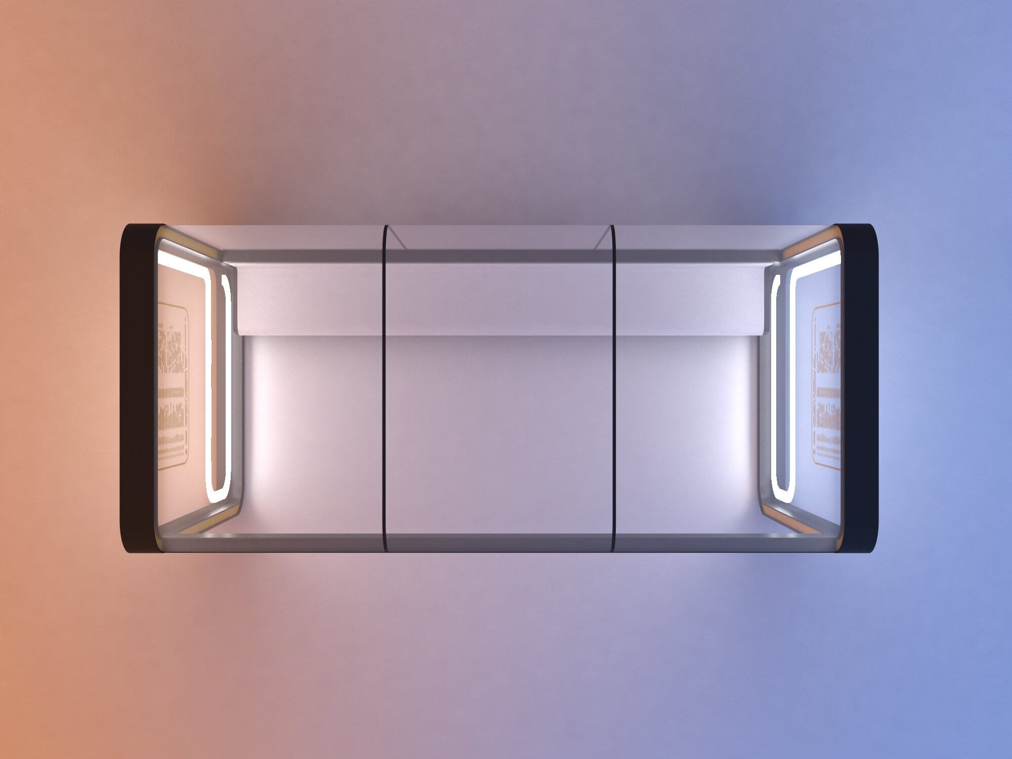 Futuristic Sci-fi Bus Stop with Lighting 3D Model by malibusan