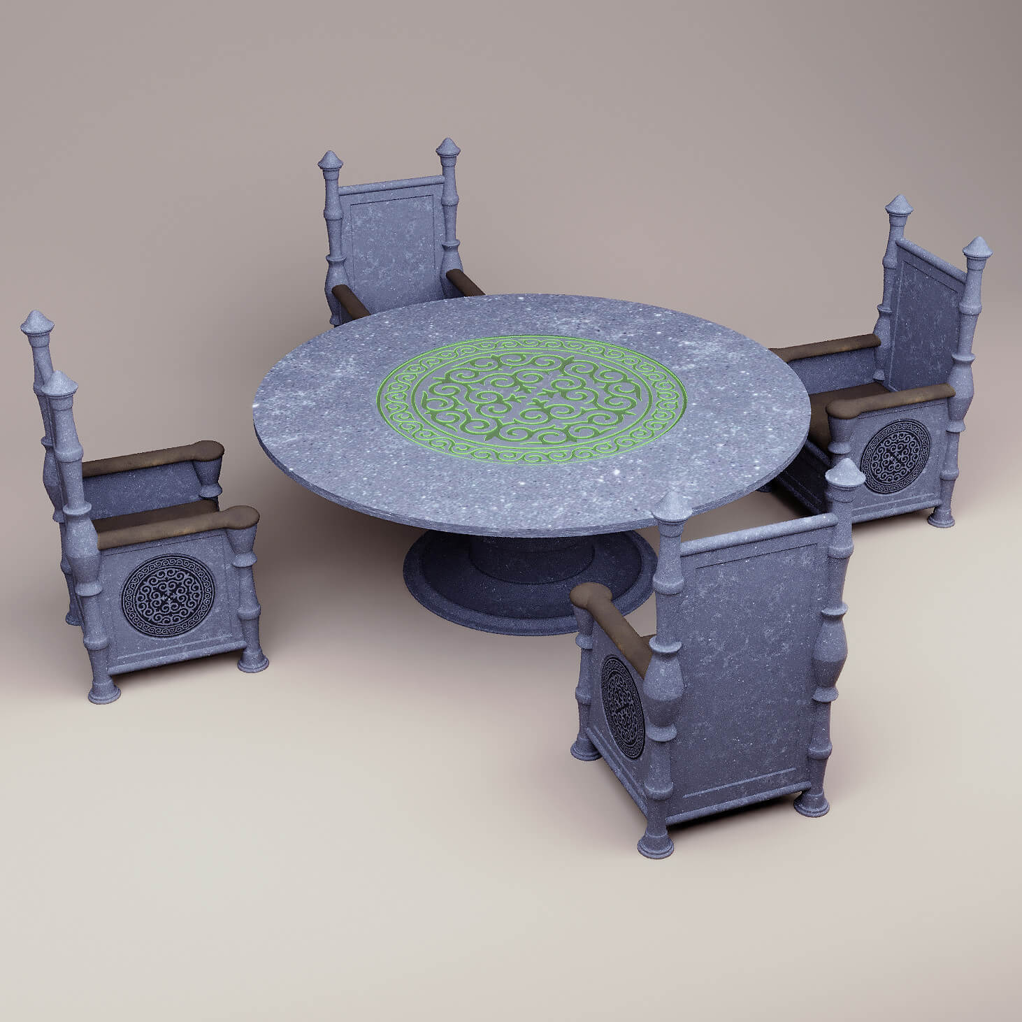Fantasy sci-fi ancient table 3D Render, Digital Art by malibusan