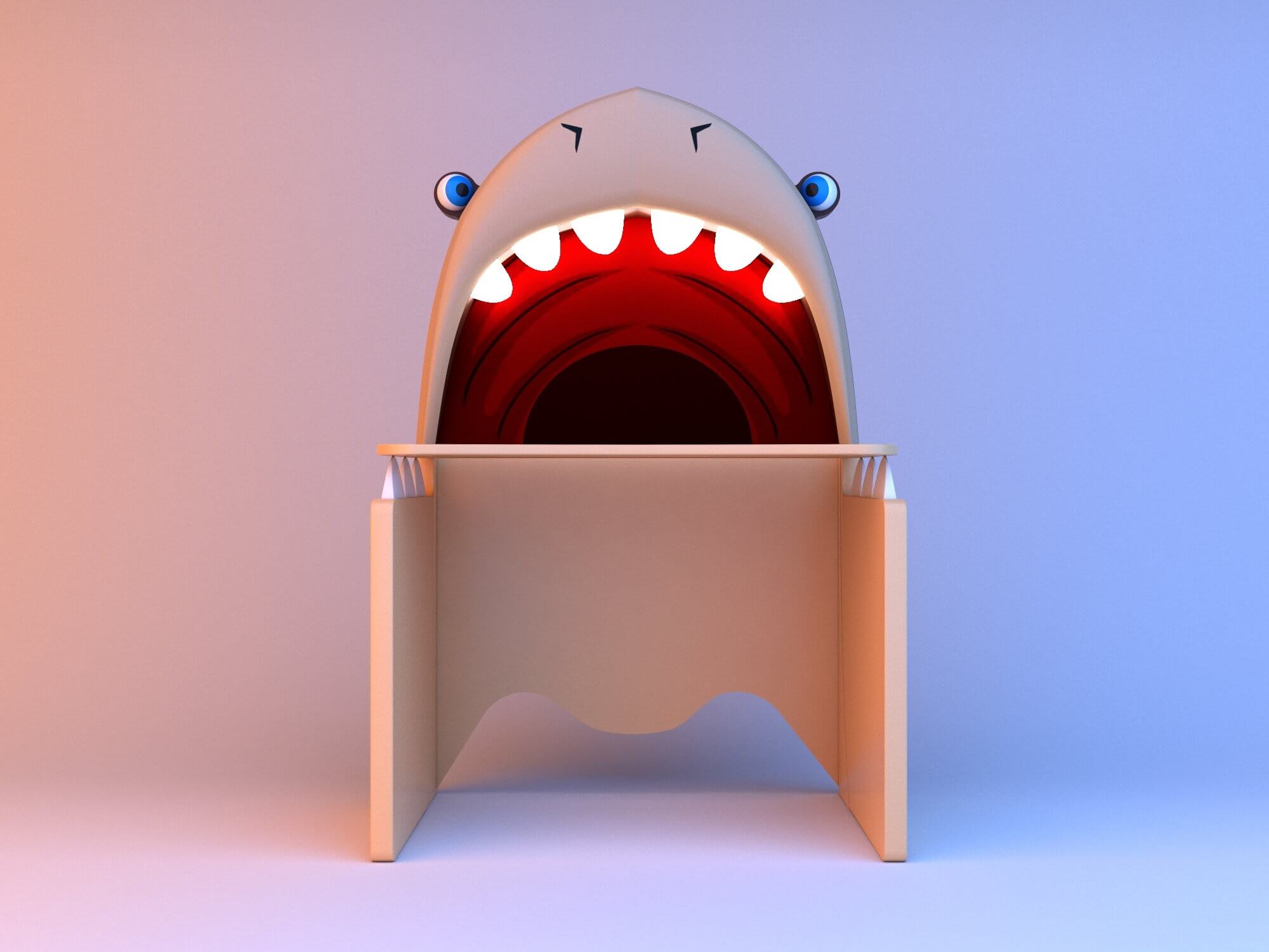 Kids Shark Table - 3D Model by malibusan