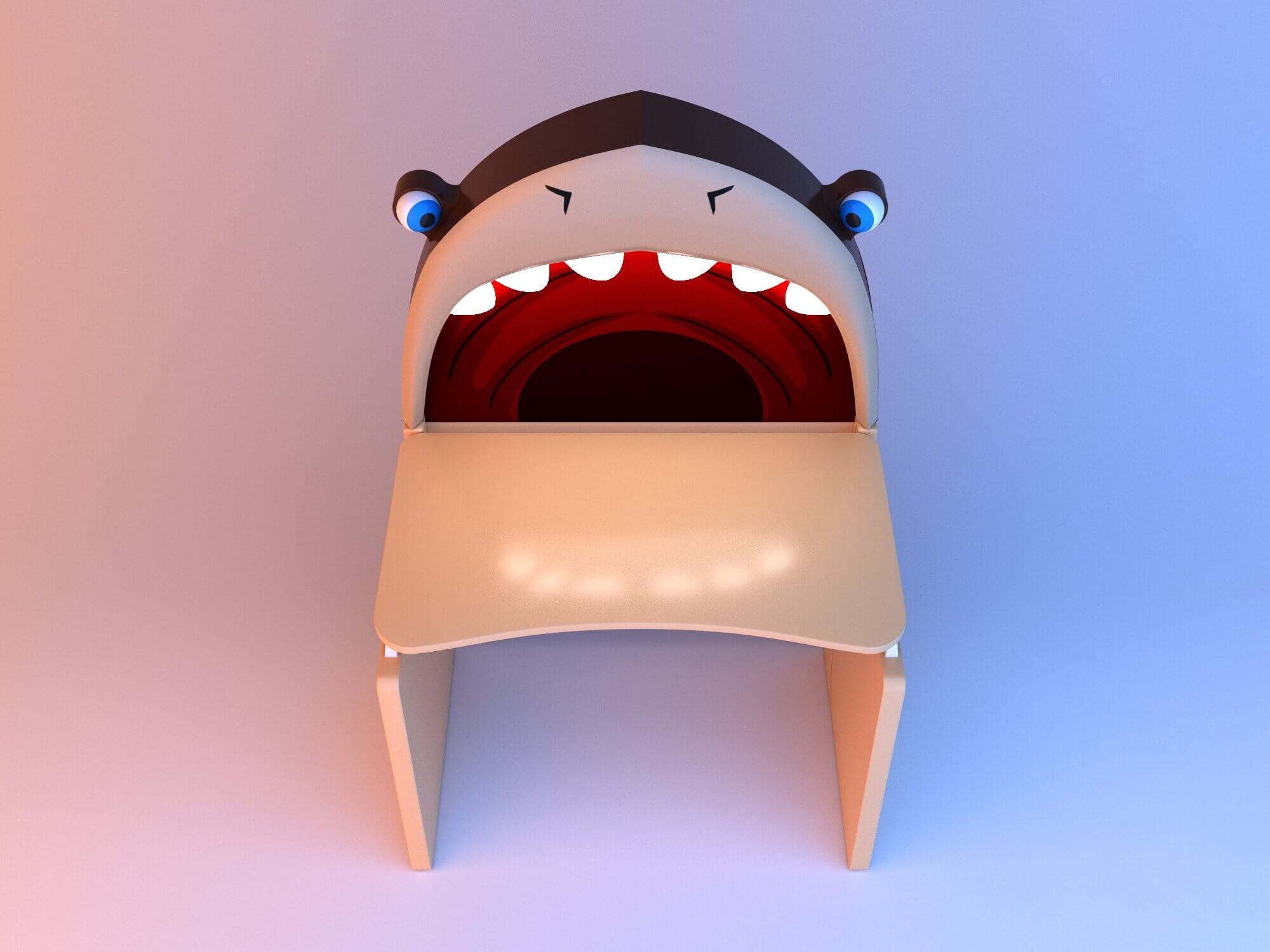 Kids Shark Table - 3D Model by malibusan