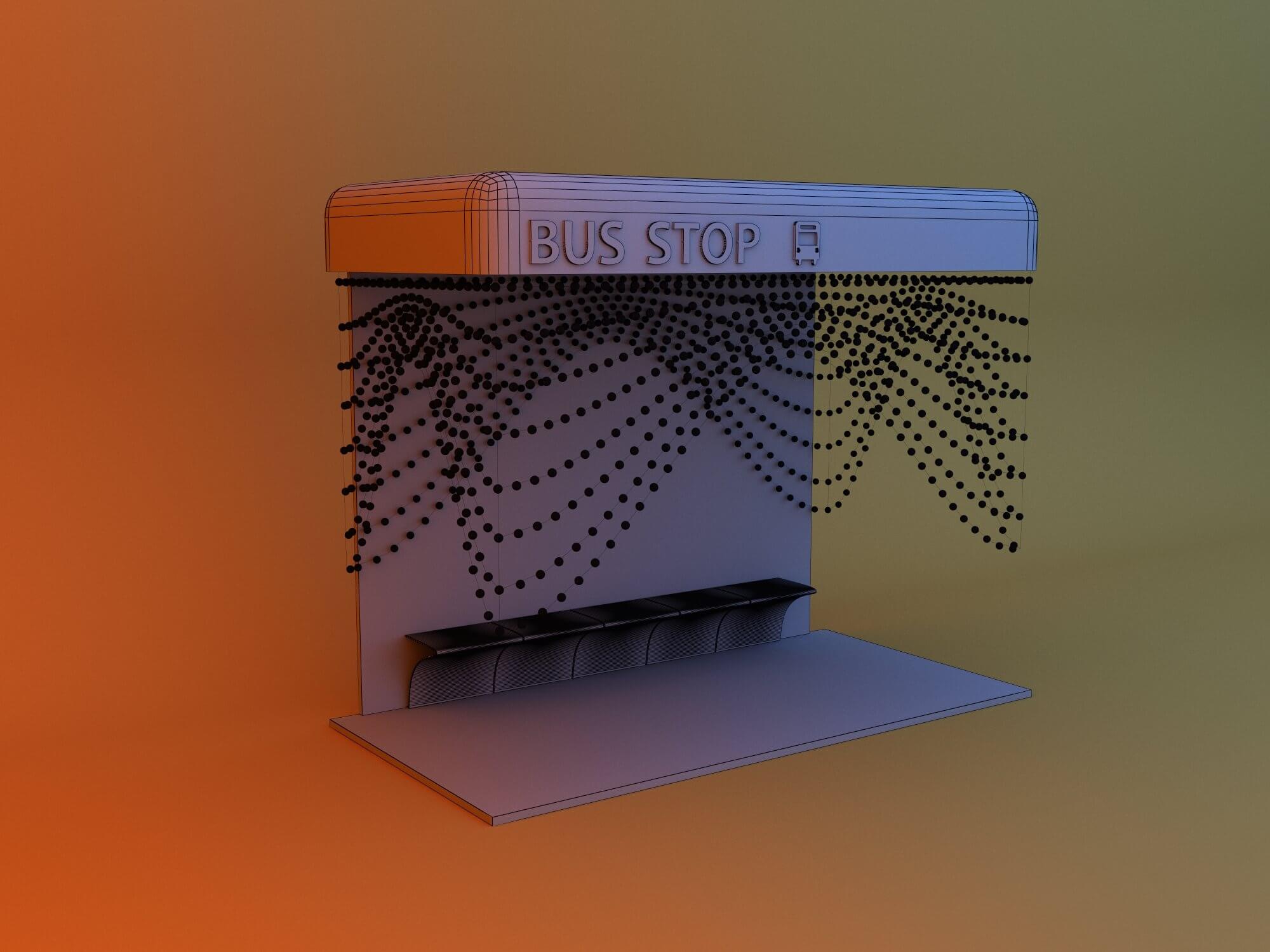 Loft Sci-fi Bus Stop with Garland 3D Model by malibusan