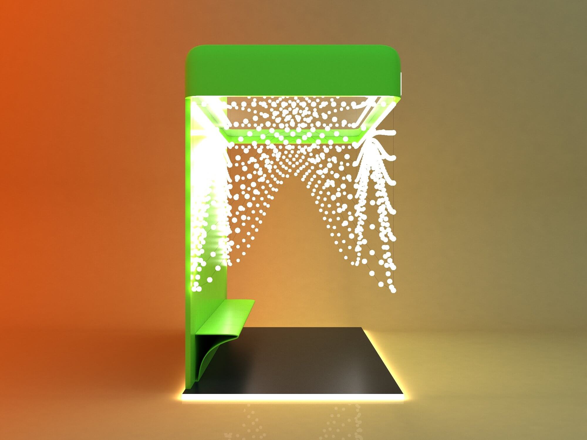 Loft Sci-fi Bus Stop with Garland 3D Model by malibusan