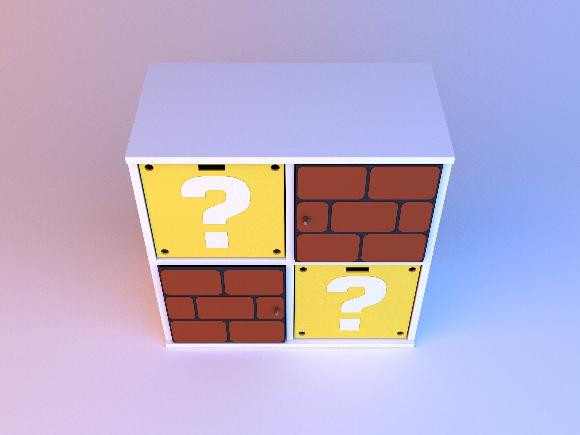Mario Kids Bookcase - 3D Model by malibusan