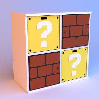 Mario Kids Bookcase - 3D Model by malibusan