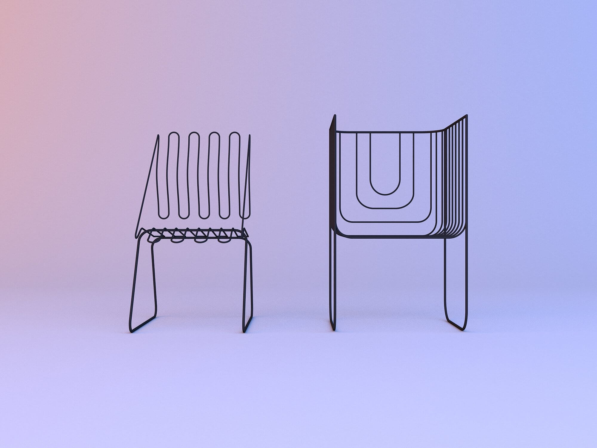 Metal Grid Chair - 3D Model by malibusan