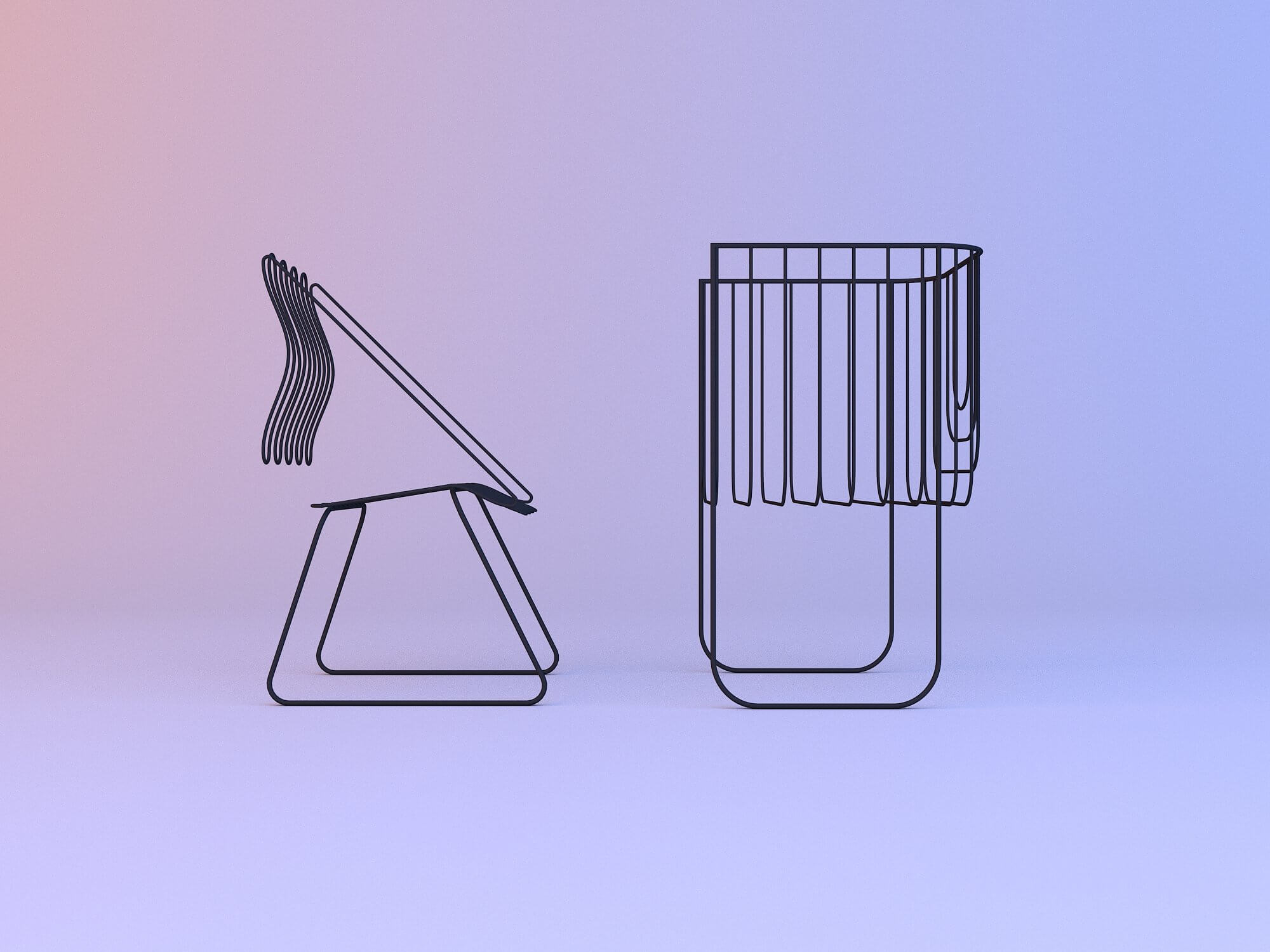 Metal Grid Chair - 3D Model by malibusan