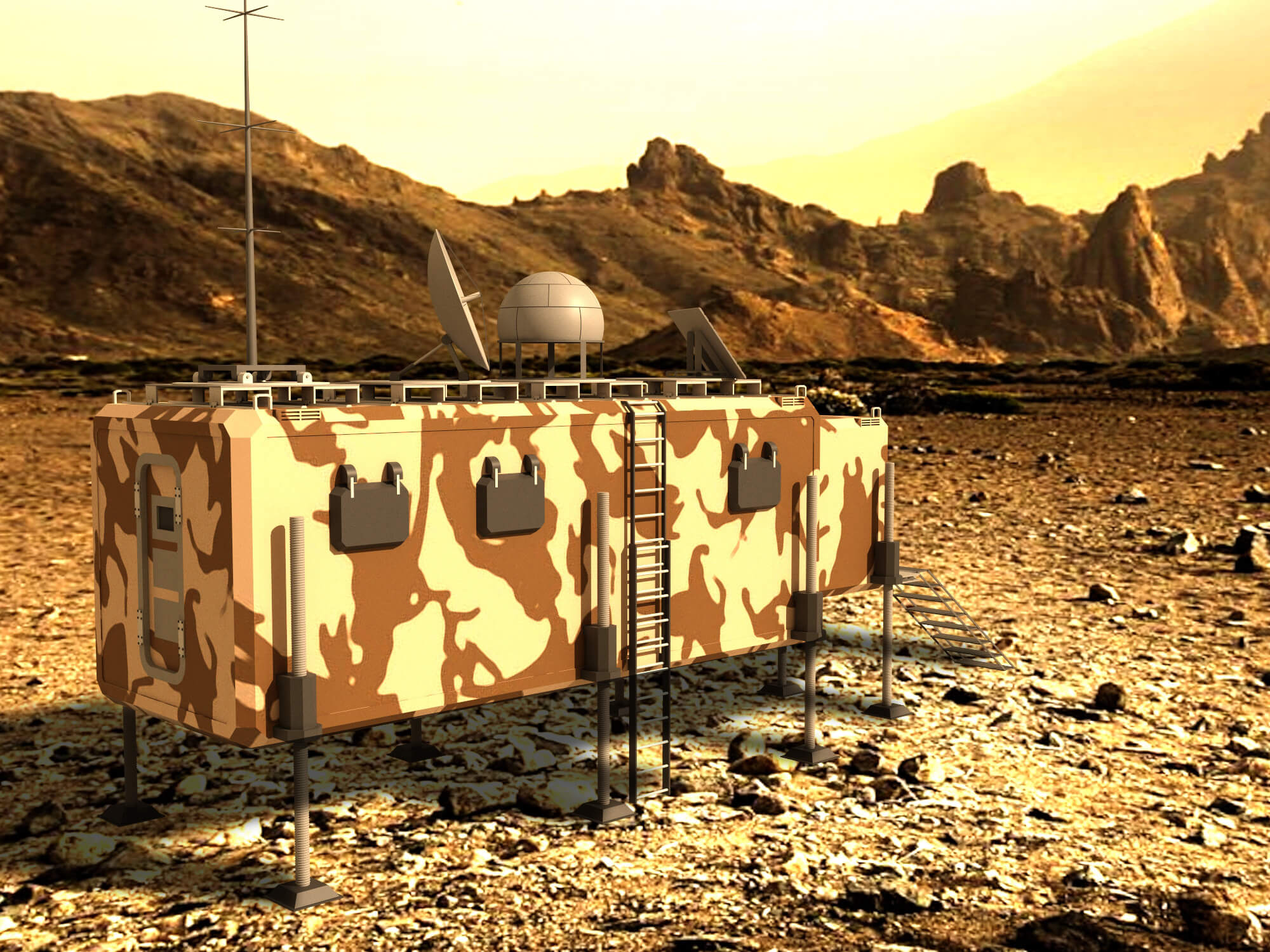 Military Modular Mobile Base - Bunker 3D Model by malibusan