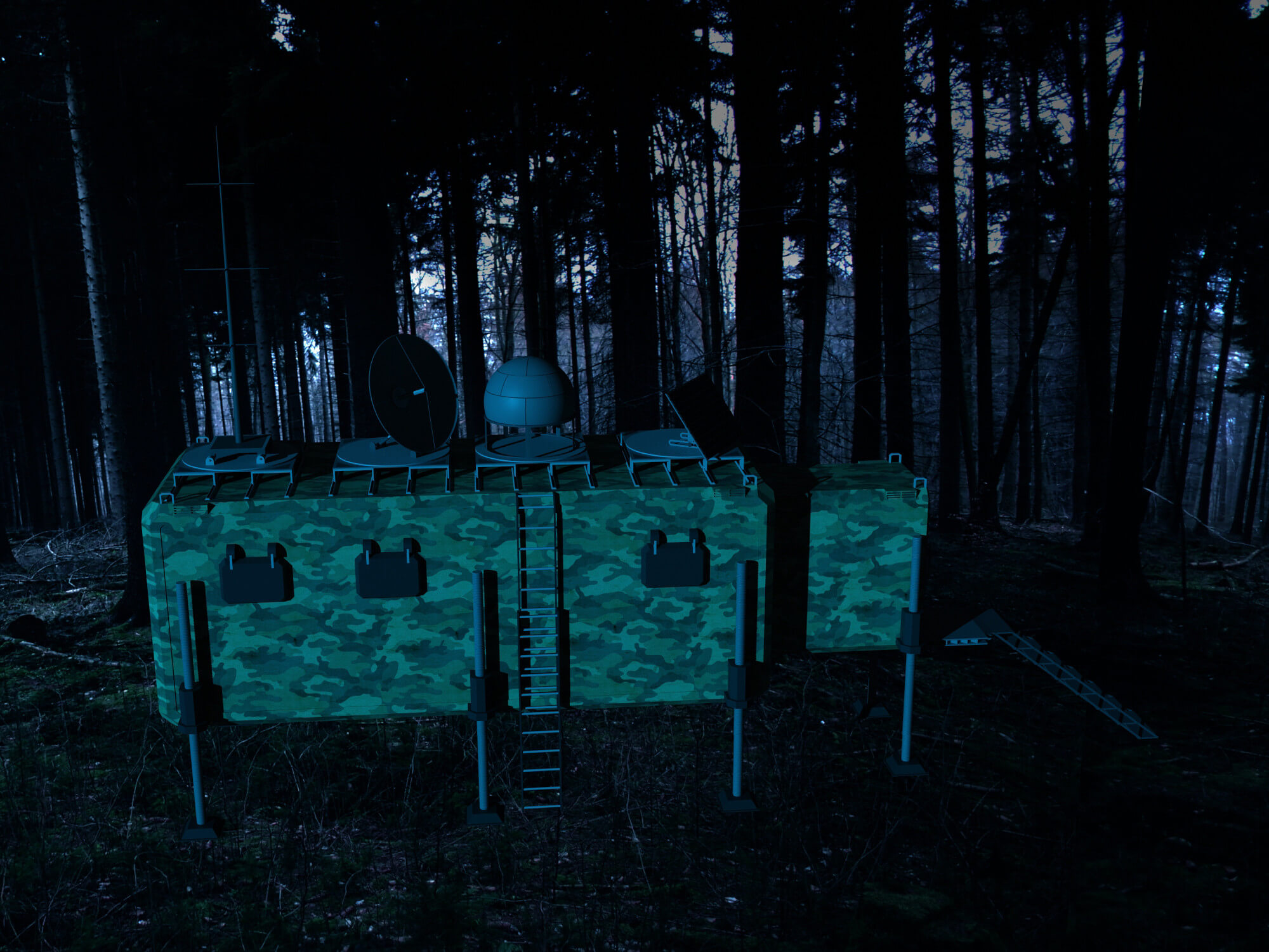 Military Modular Mobile Base - Bunker 3D Model by malibusan