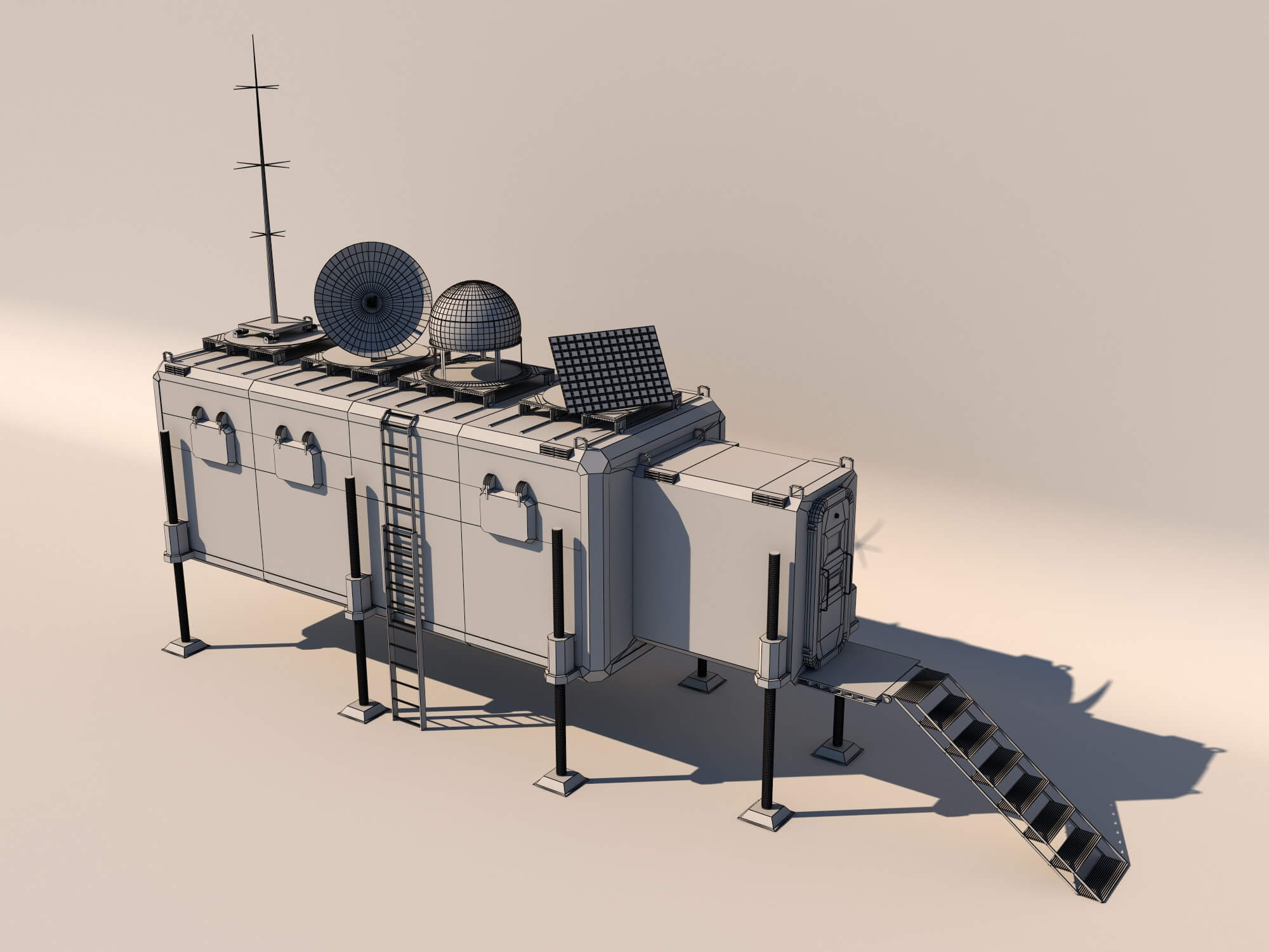Military Modular Mobile Base - Bunker 3D Model by malibusan