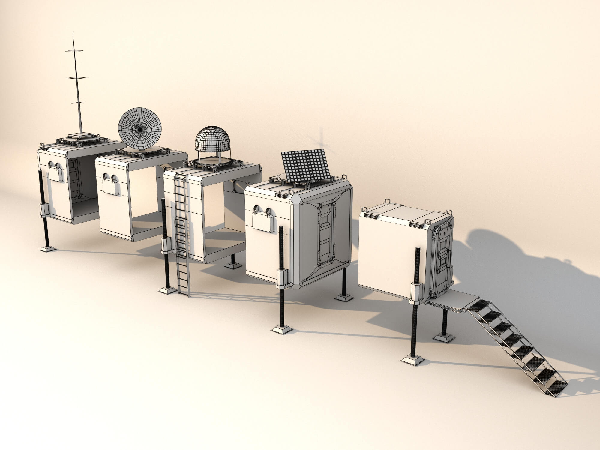 Military Modular Mobile Base - Bunker 3D Model by malibusan