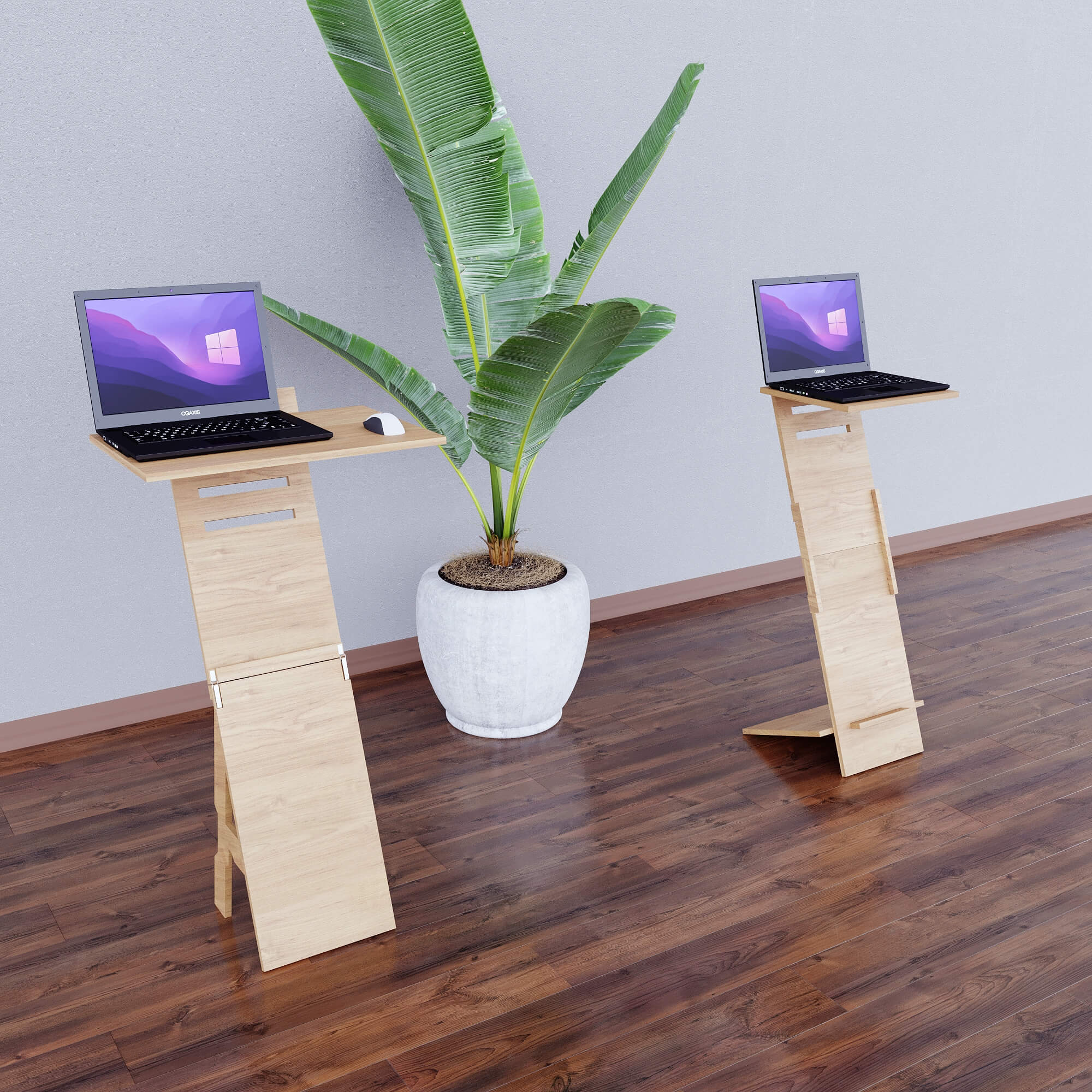 Mobile Adjustable Standing Transforming Table for Laptop CNC - 3D Model ...