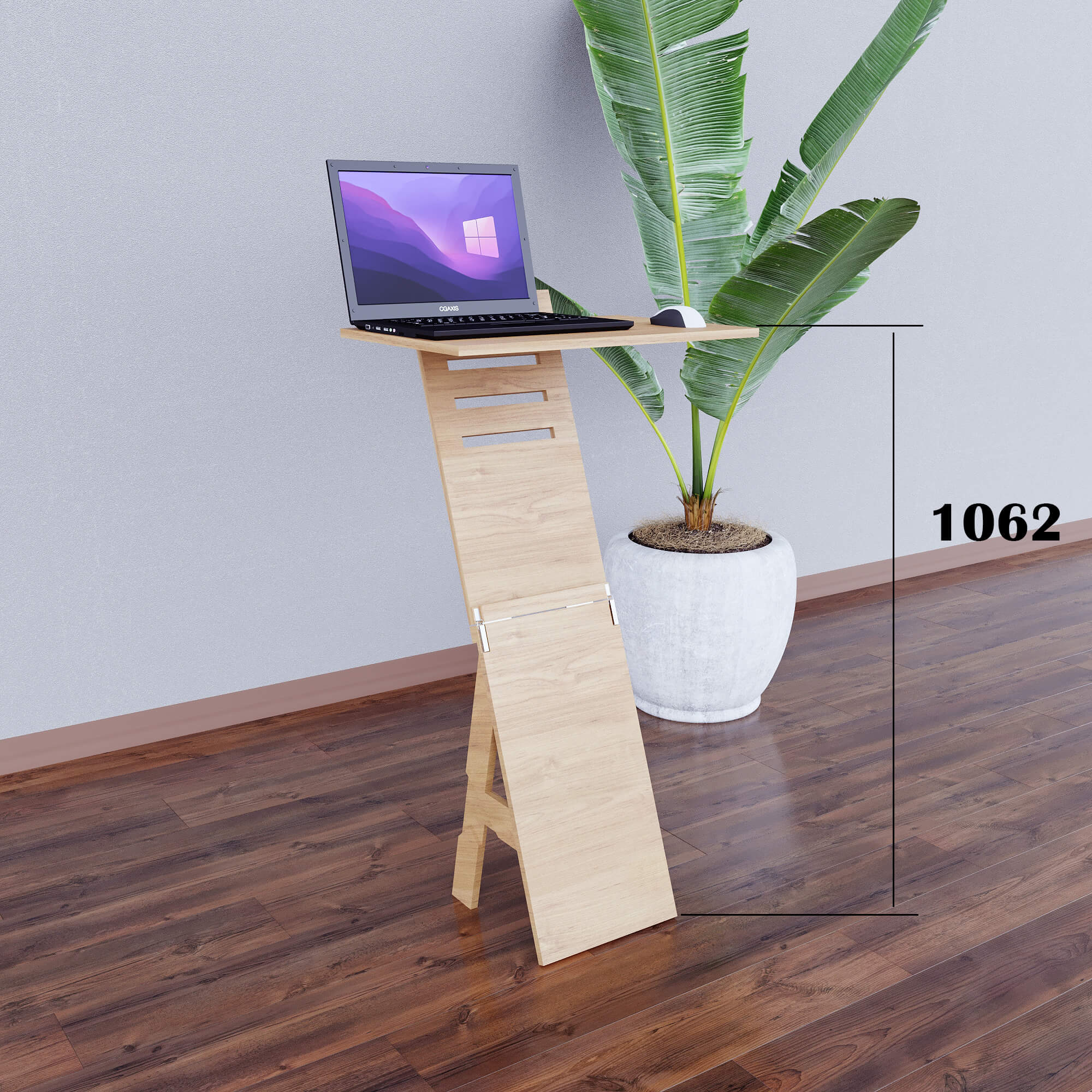 Mobile Adjustable Standing Transforming Table for Laptop CNC - 3D Model ...