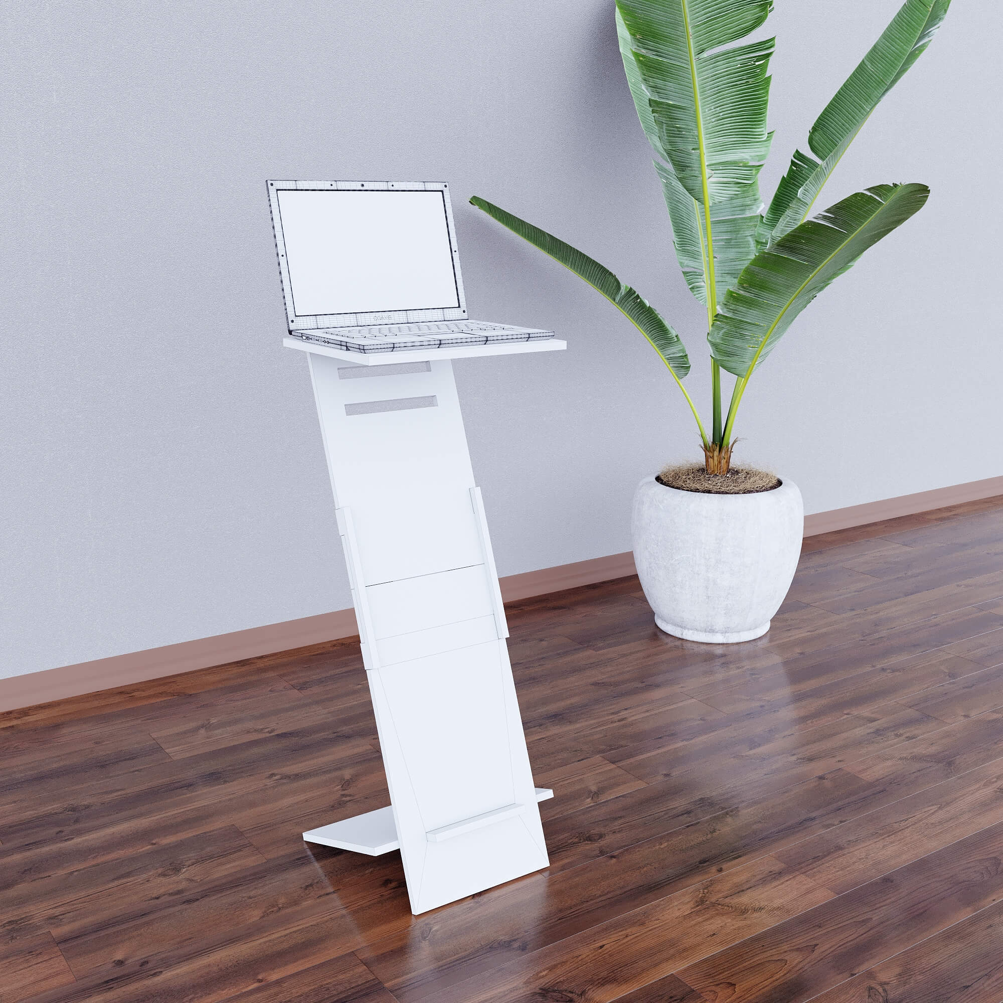 Mobile Adjustable Standing Transforming Table for Laptop CNC - 3D Model ...