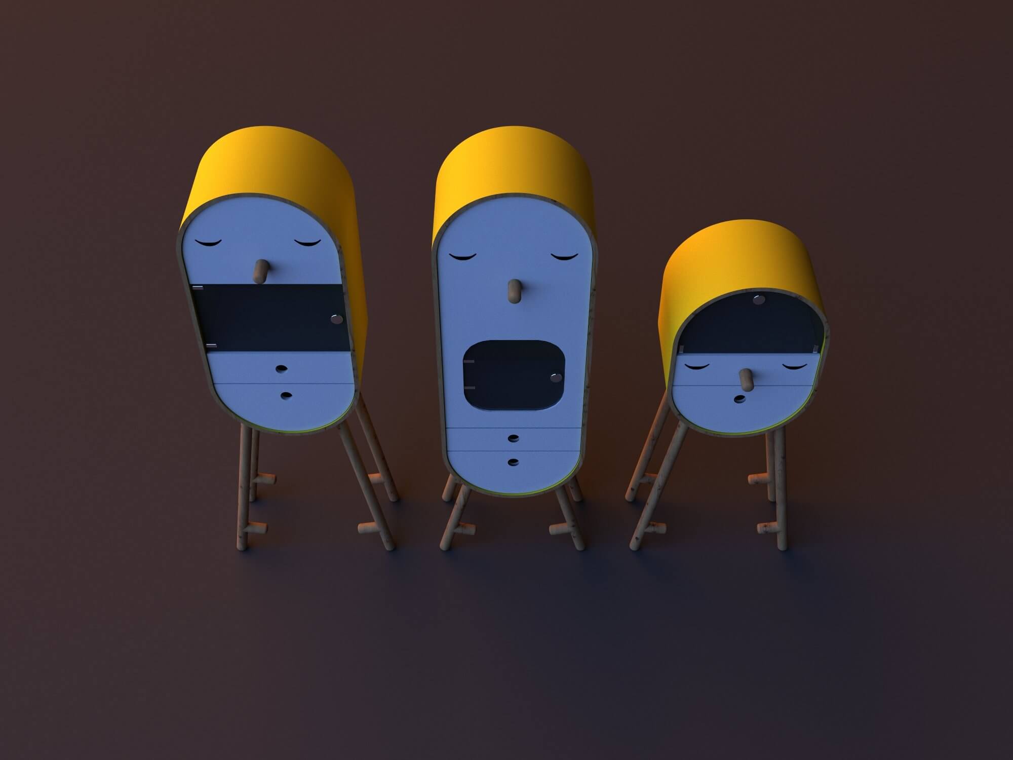 Modular Capsule Cabinets - Dresser 3D Model by malibusan