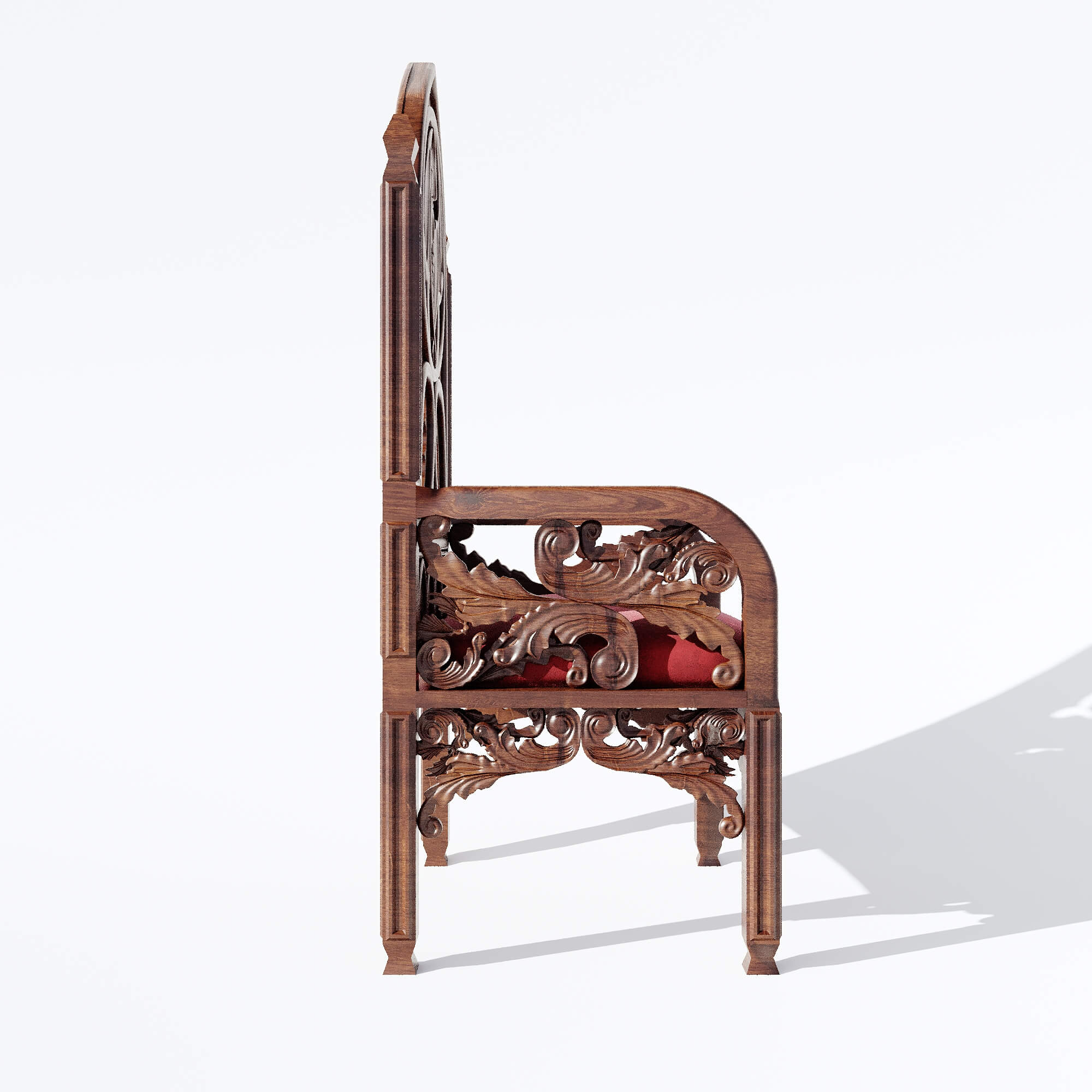 Old Vintage Wood Fantasy Throne Chair - 3D Model by malibusan