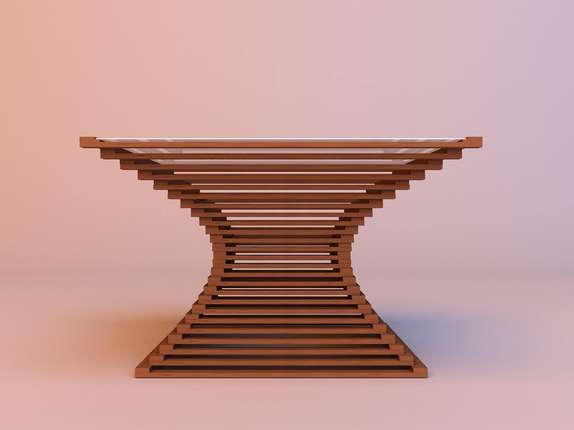 Parametric Coffee Wood Table - 3D Model by malibusan