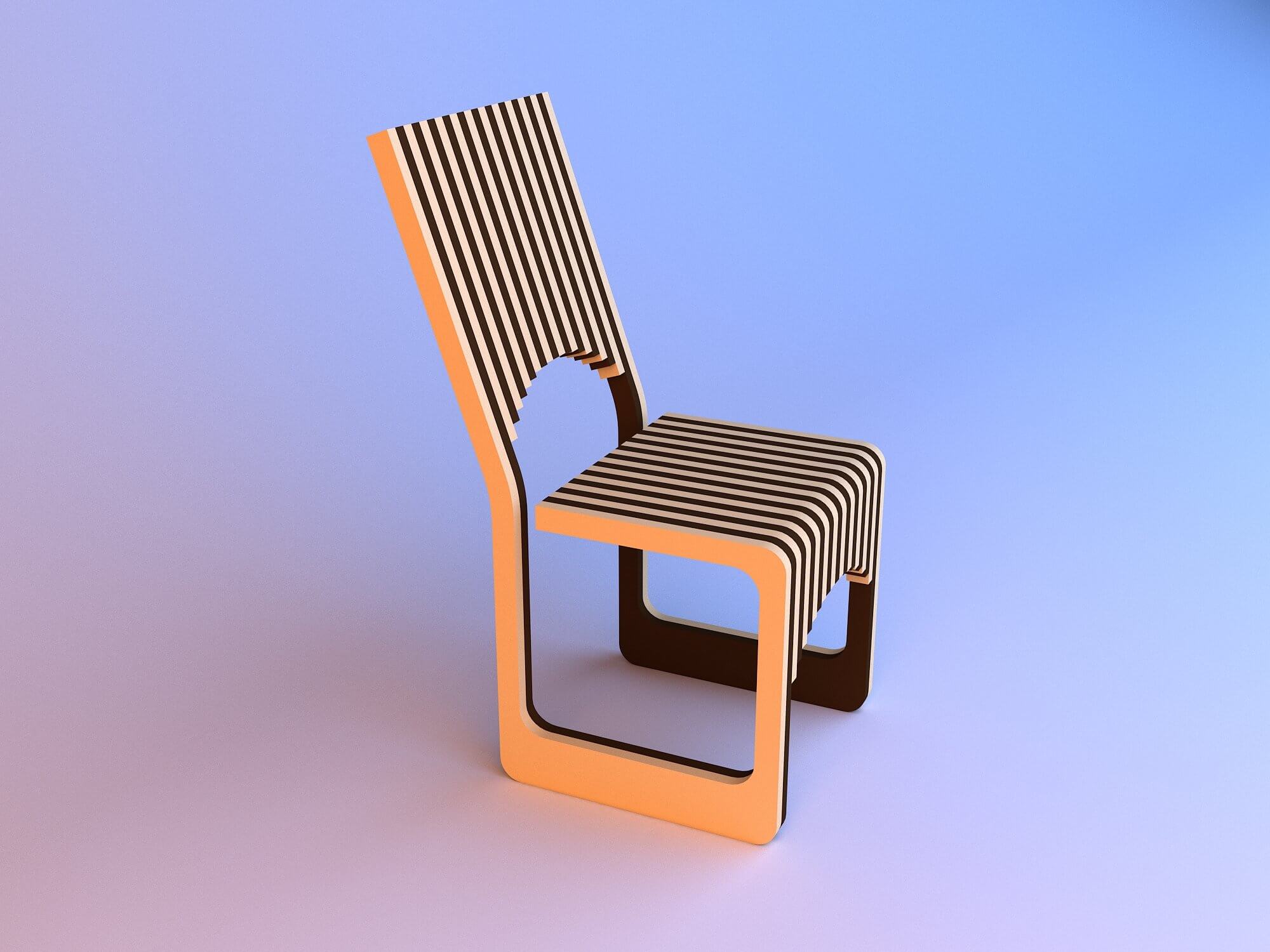 Parametric Plywood Chair - 3D Model by malibusan