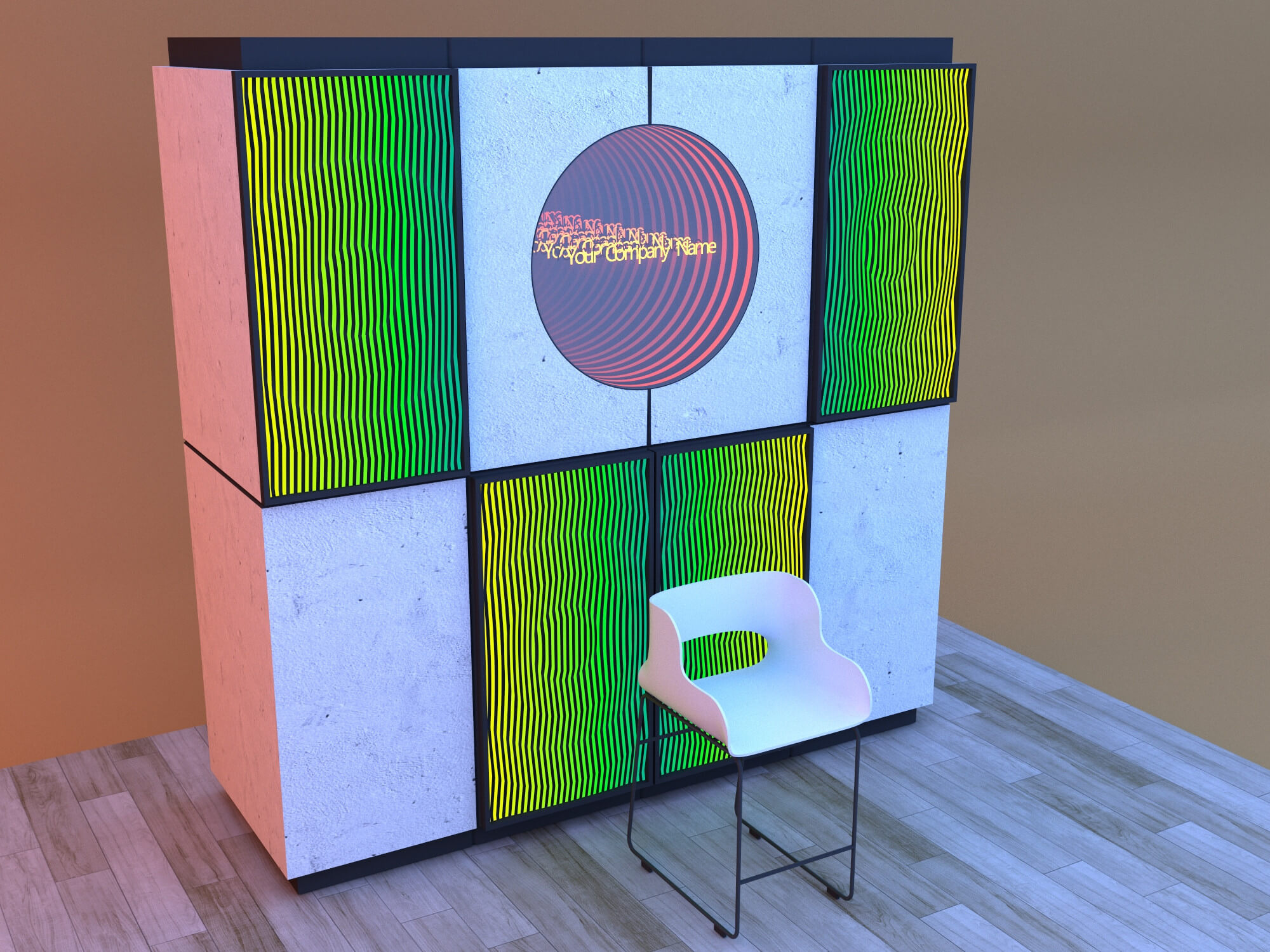 Parametric Glow Loft Reception Desk - 3D Model by malibusan