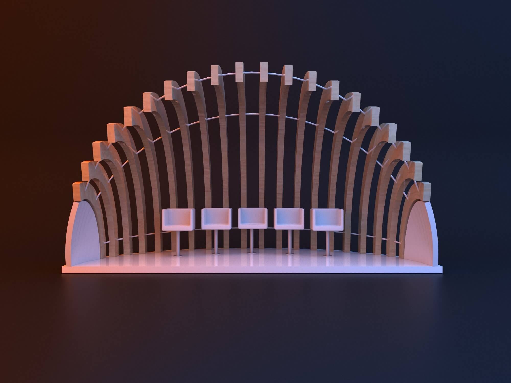 Parametric Scifi Spherical Bus Stop - 3D Model by malibusan