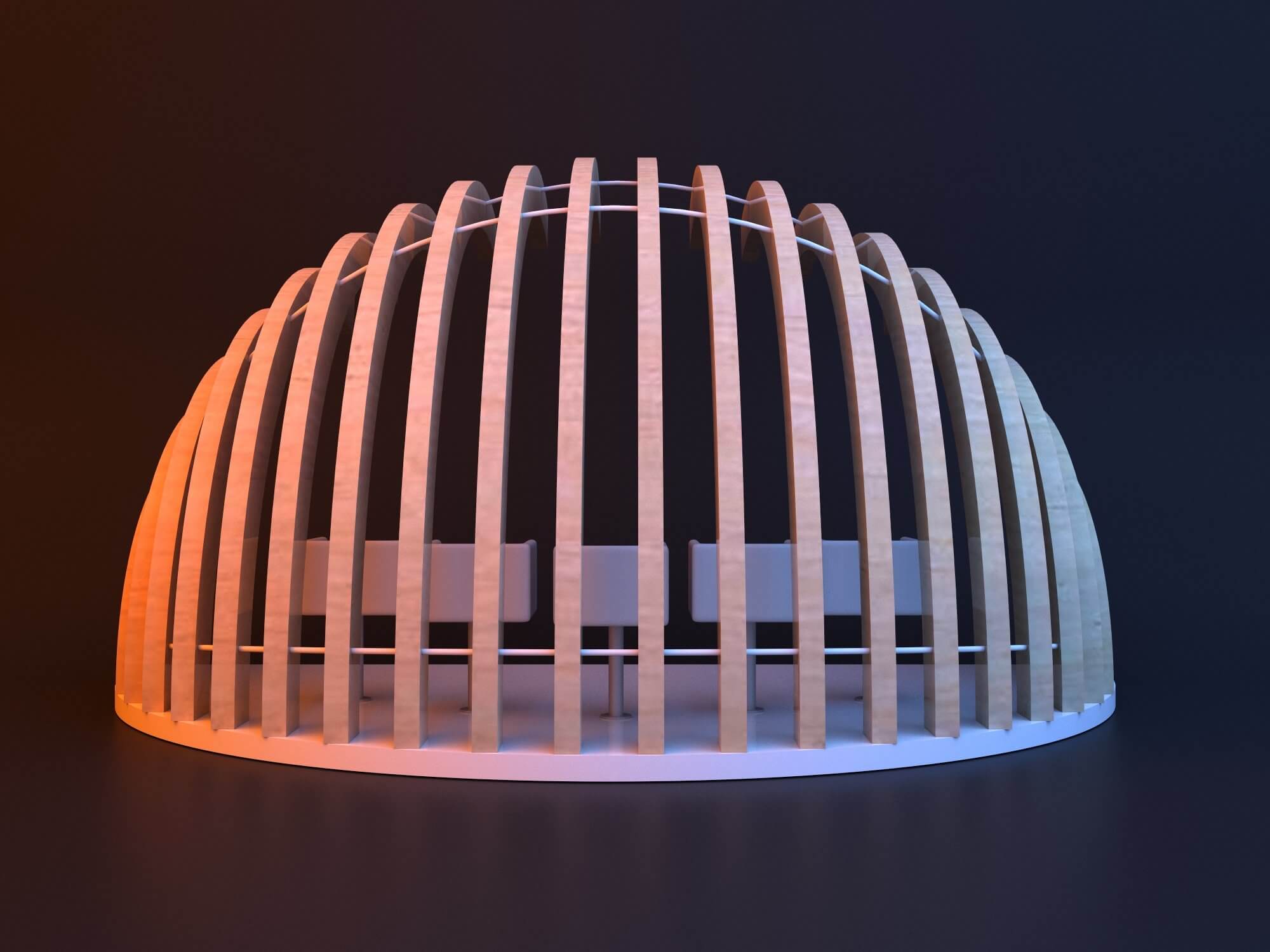 Parametric Scifi Spherical Bus Stop - 3D Model by malibusan