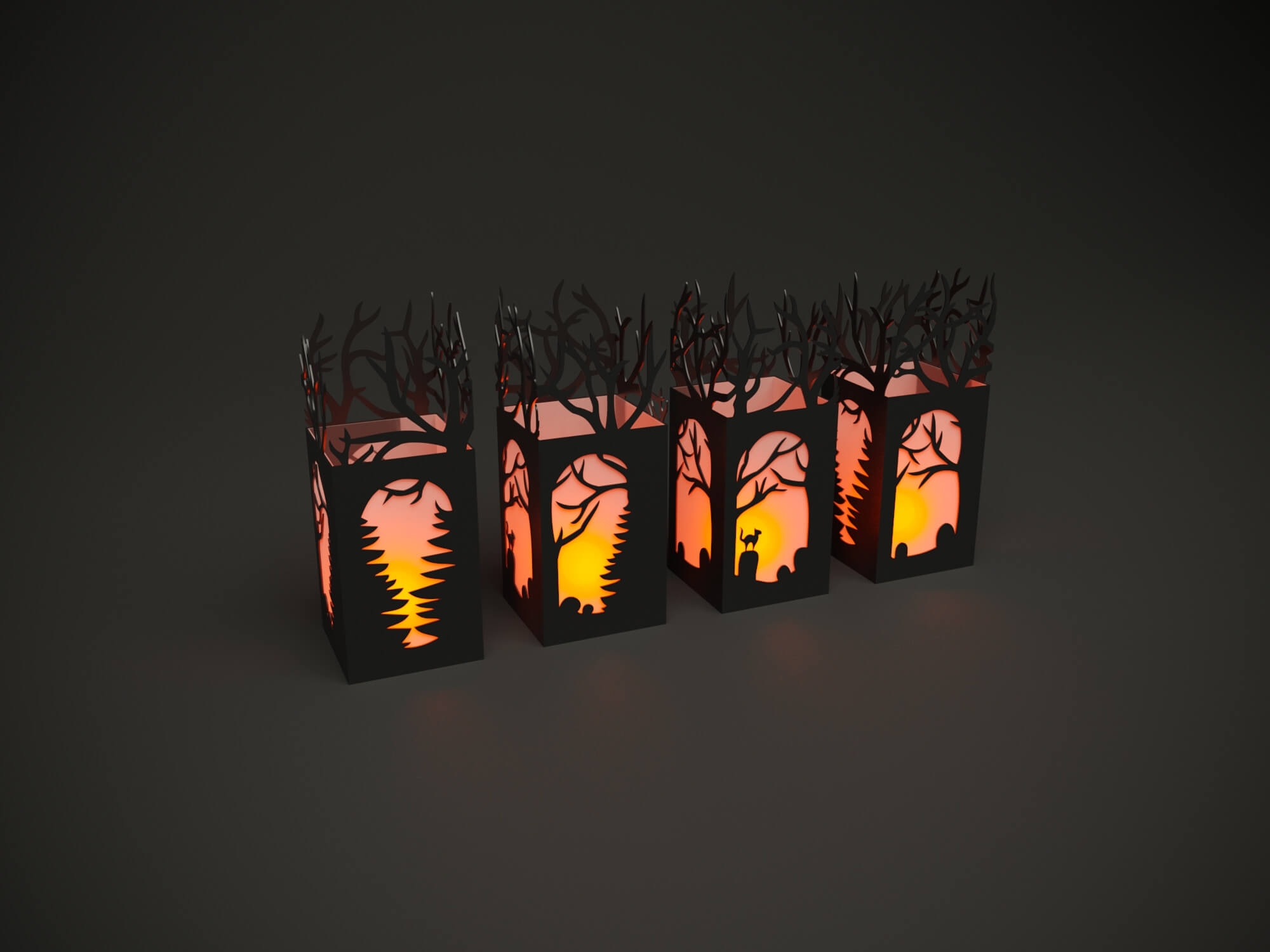 Parametric Table Lamp Landscape for CNC Machine - 3D Model by malibusan