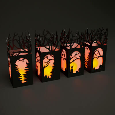 Parametric Table Lamp Landscape for CNC Machine - 3D Model by malibusan