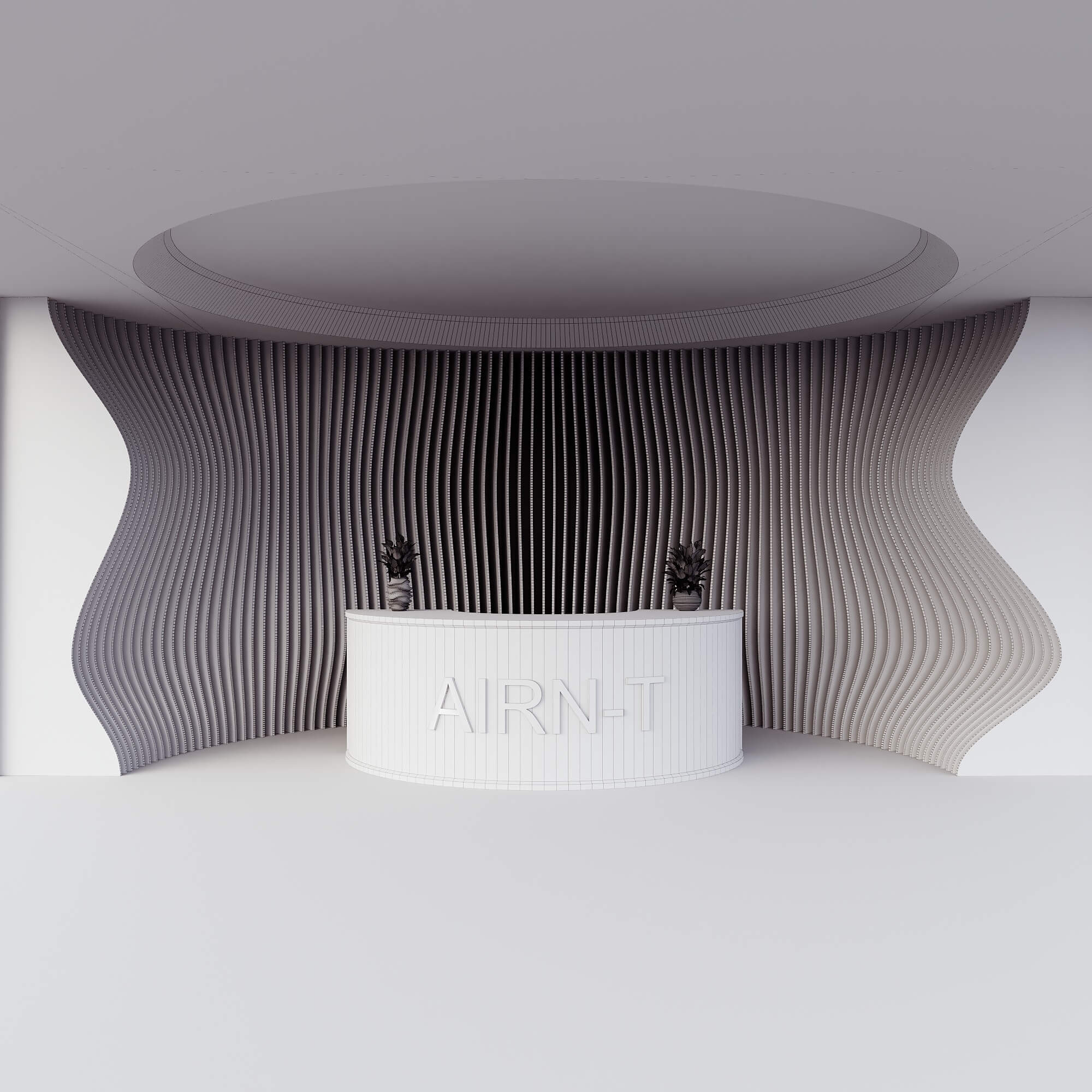 Parametric Wood Wall for Reception - 3D Model by malibusan