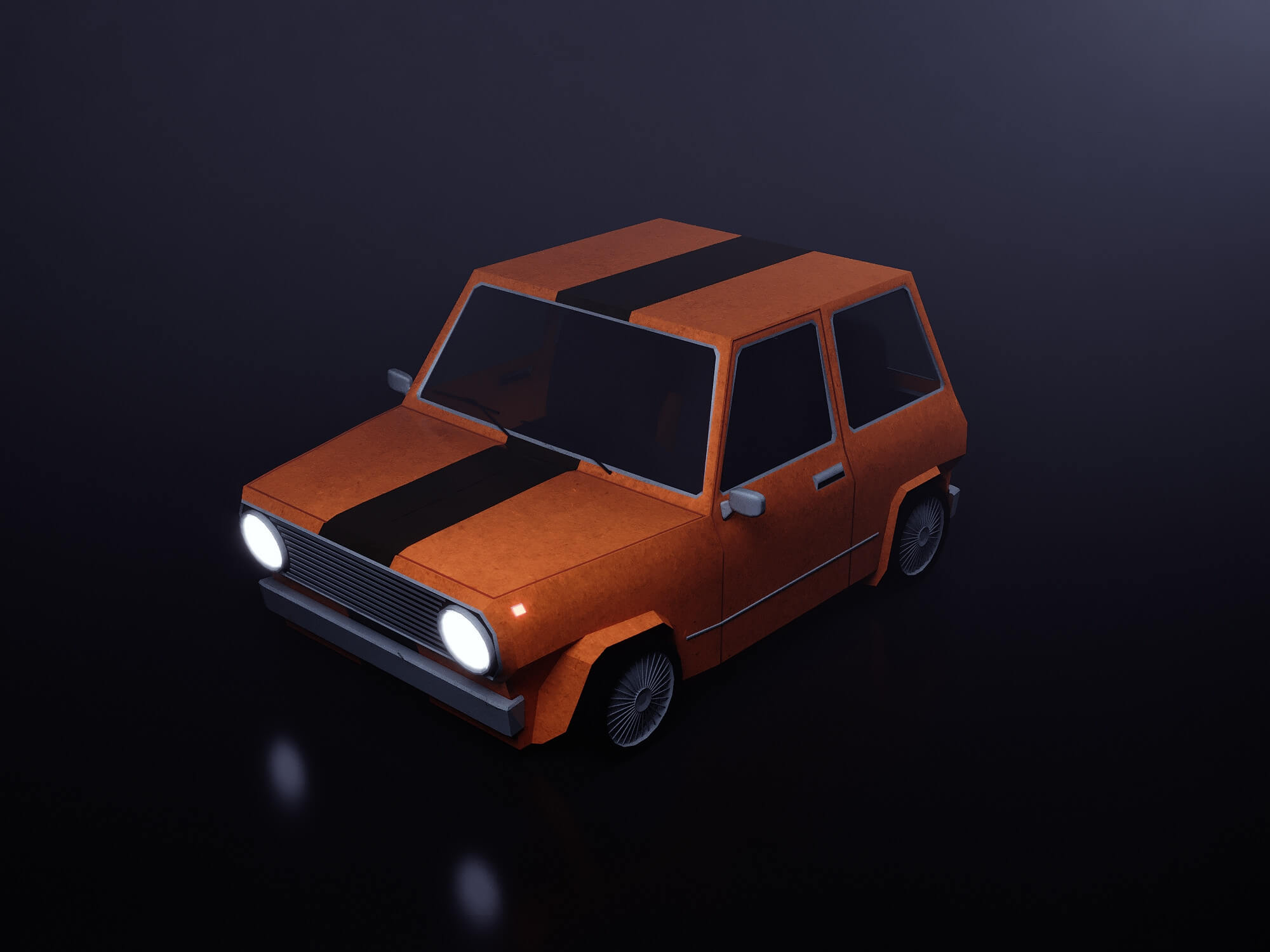 Retro Racing Hatchback Low Poly - 3D Model by malibusan