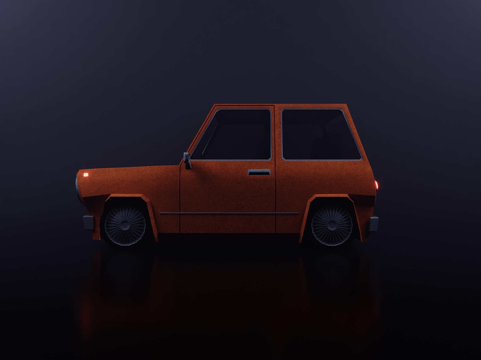 Retro Racing Hatchback Low Poly - 3D Model by malibusan