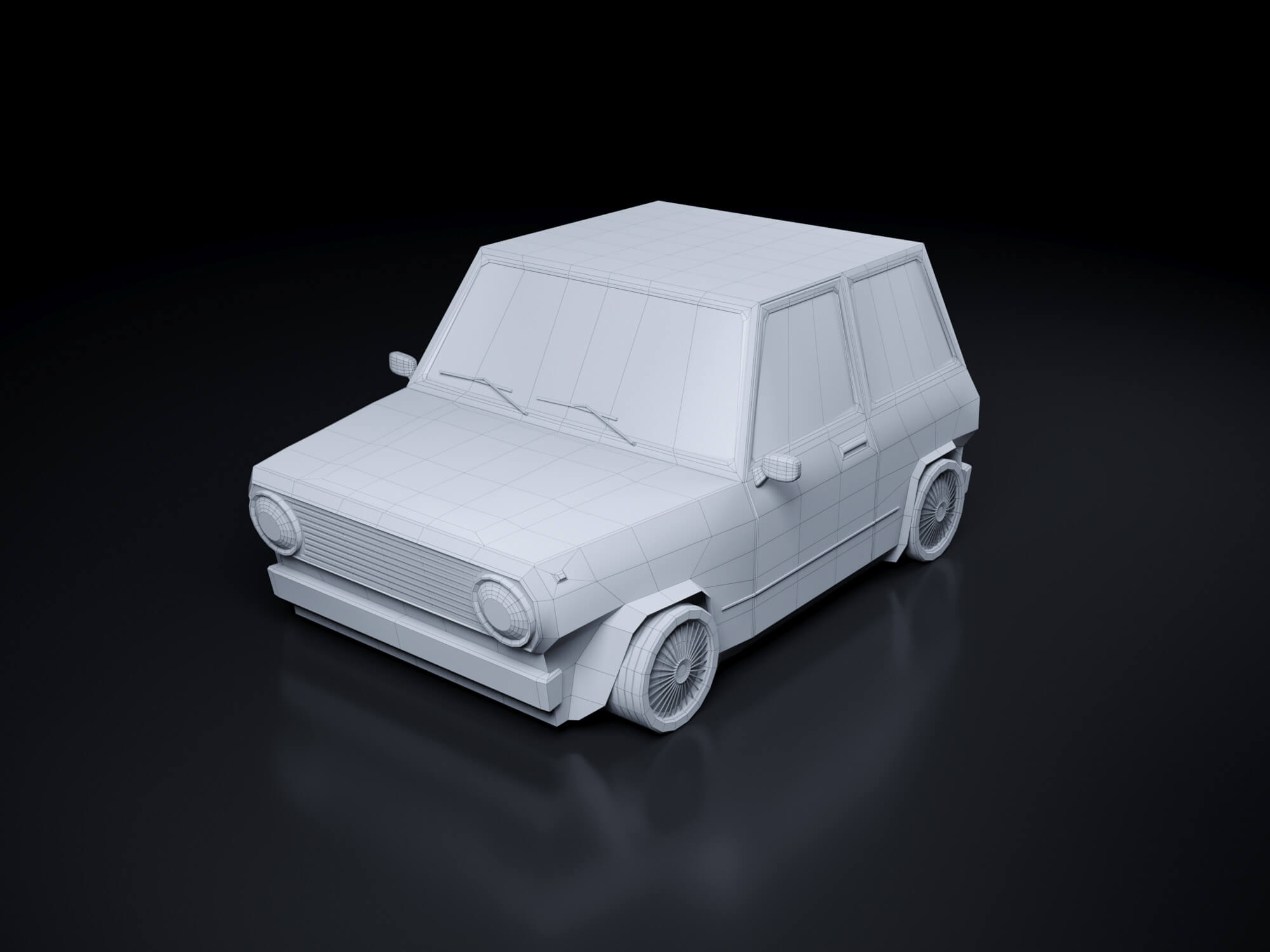 Retro Racing Hatchback Low Poly - 3D Model by malibusan