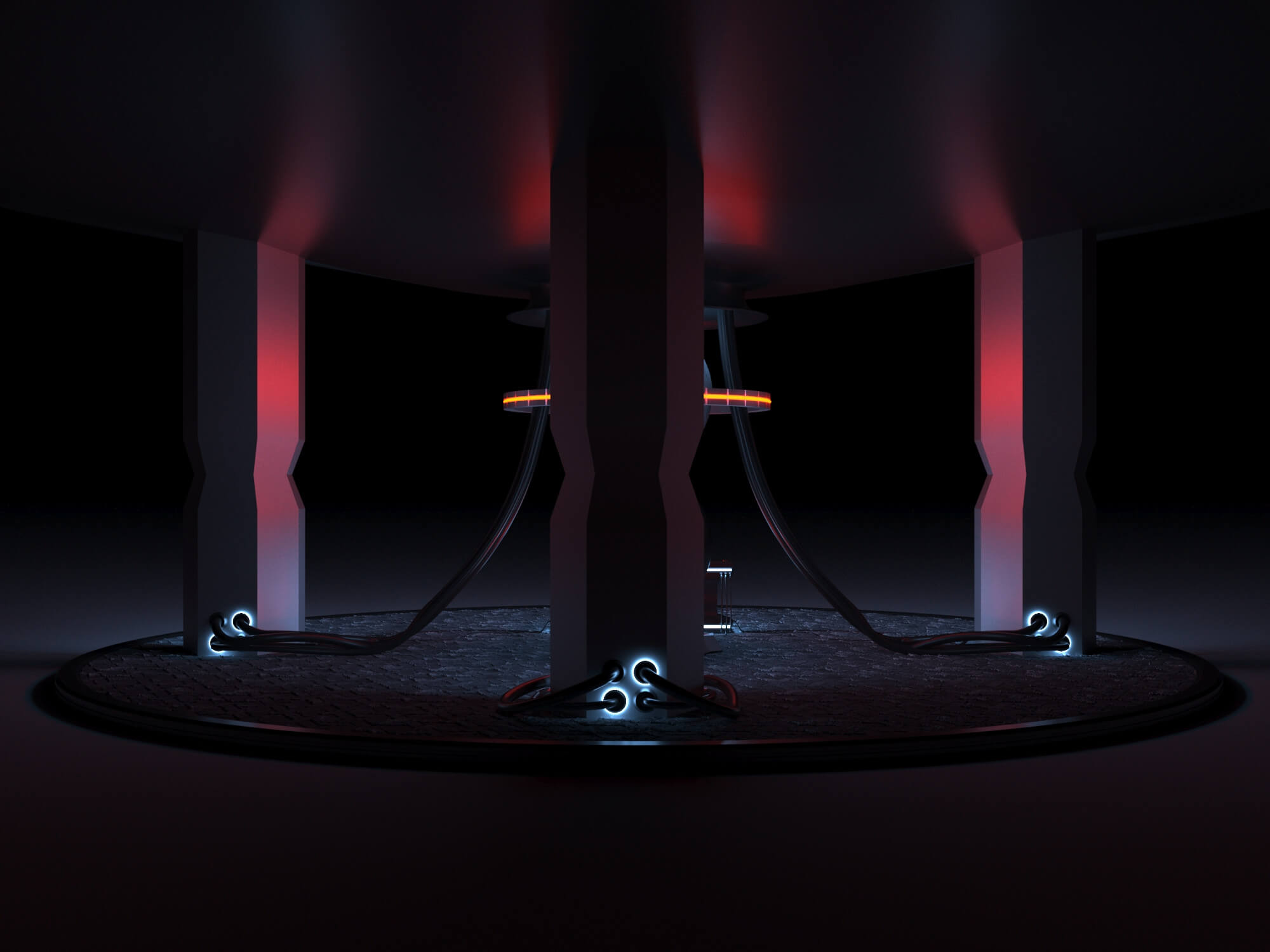 Sci-fi Cyber Interior of Control Center 3D Model by malibusan