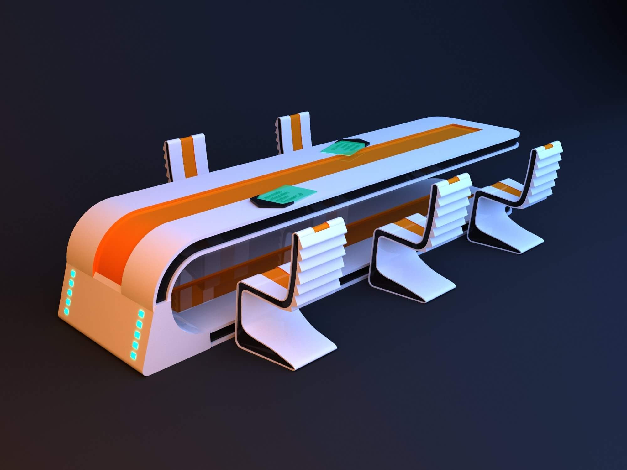 Sci-fi Conference Table 3D Model by malibusan