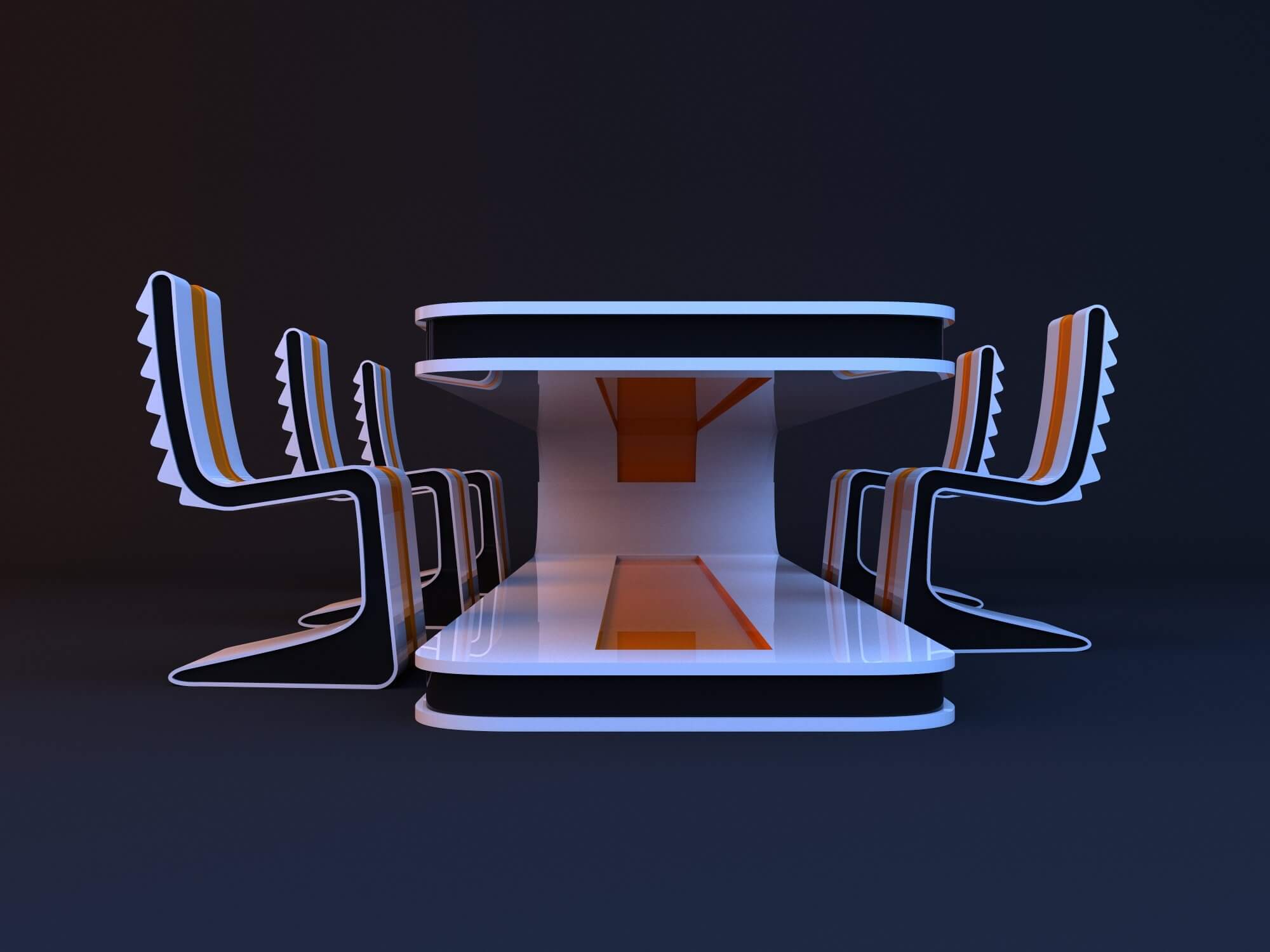 Sci-fi Conference Table 3D Model by malibusan