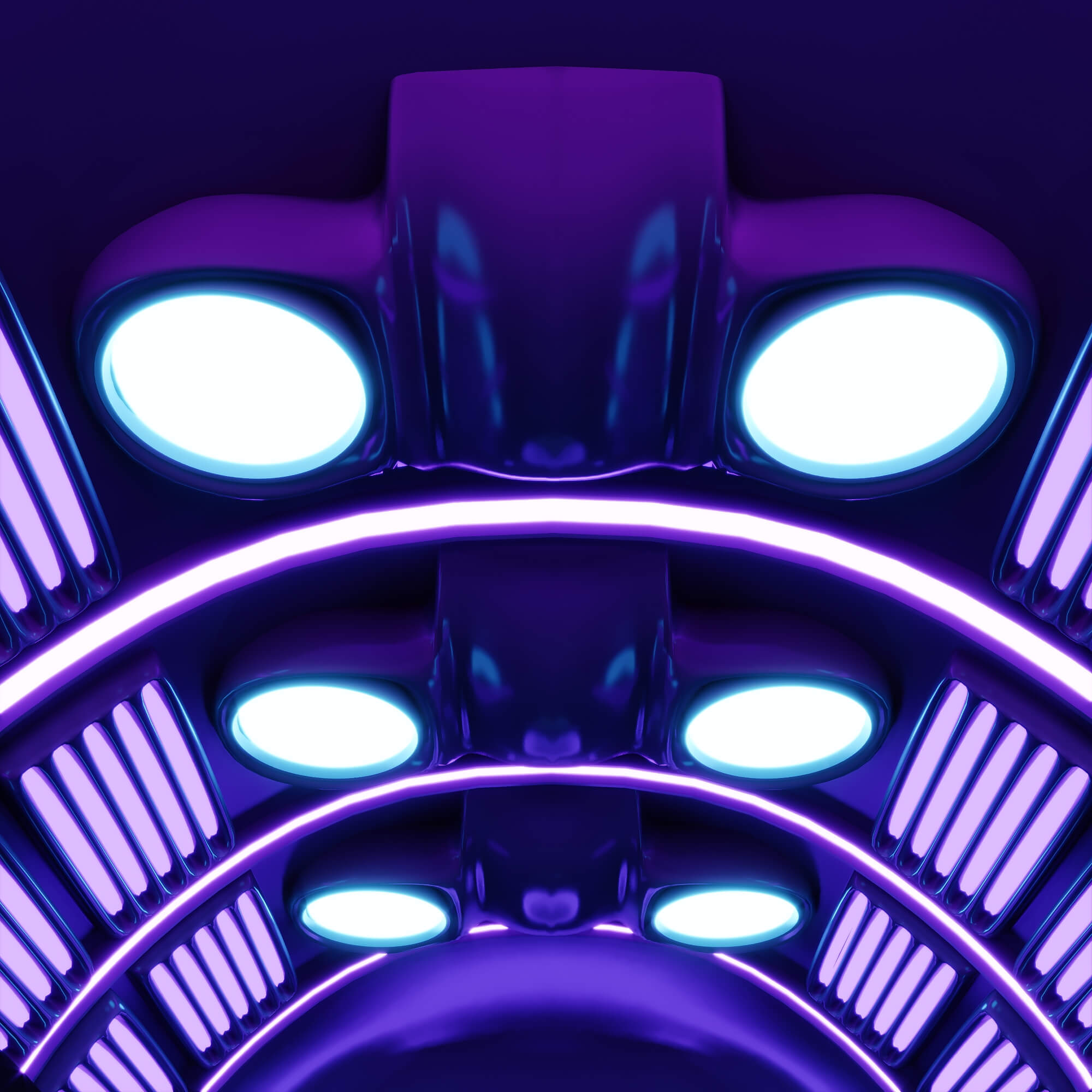 Sci-Fi Futuristic Interiror Purple Spaceship 3D Model by malibusan