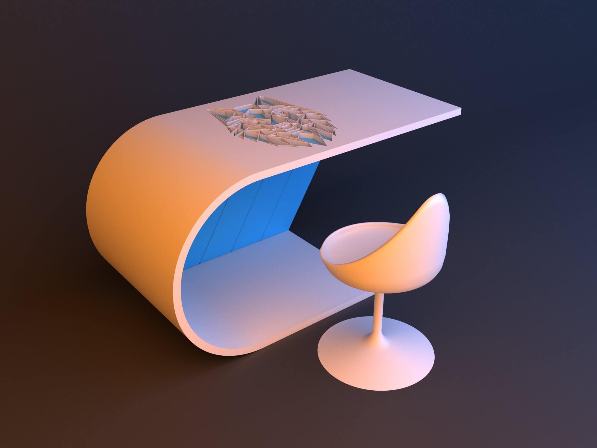 Sci-fi Futuristic Loft Table Wolf 3D Model by malibusan