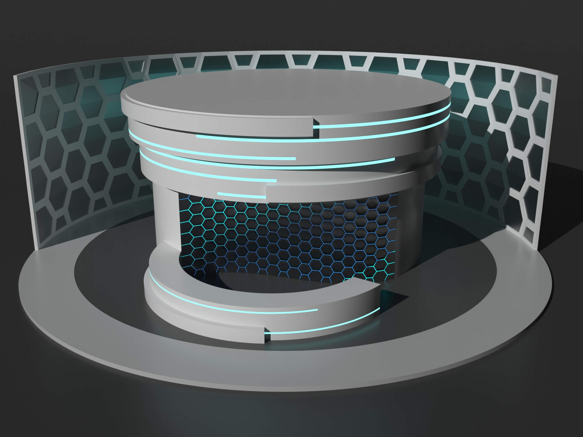 Sci-Fi Glow Futuristic Reception 3D Model by malibusan