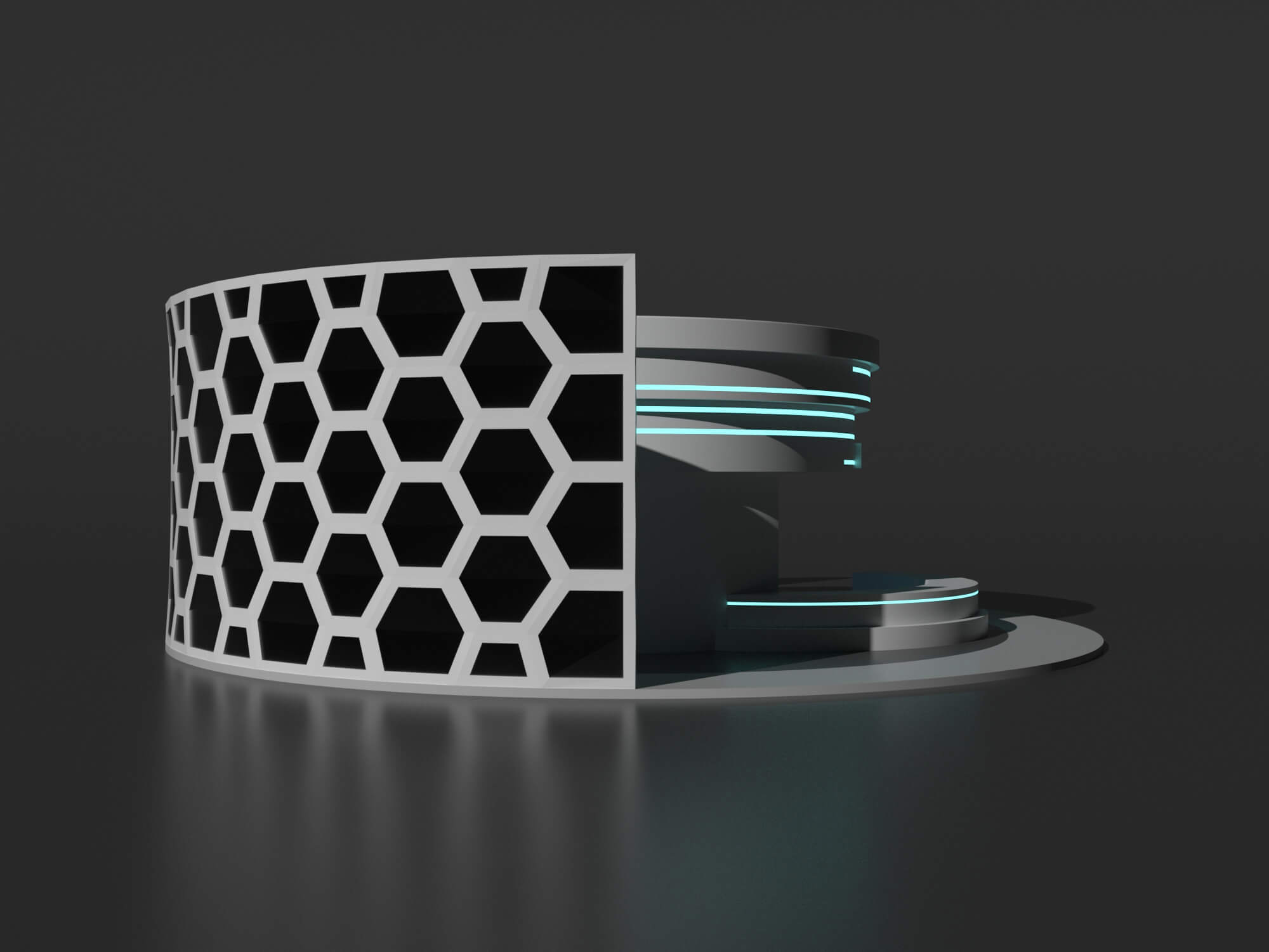 Sci-Fi Glow Futuristic Reception 3D Model by malibusan