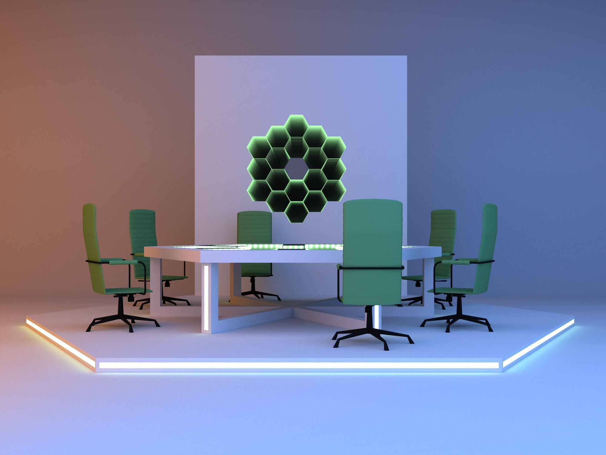 Sci-fi Infinity Mirror Office 3D Model by malibusan